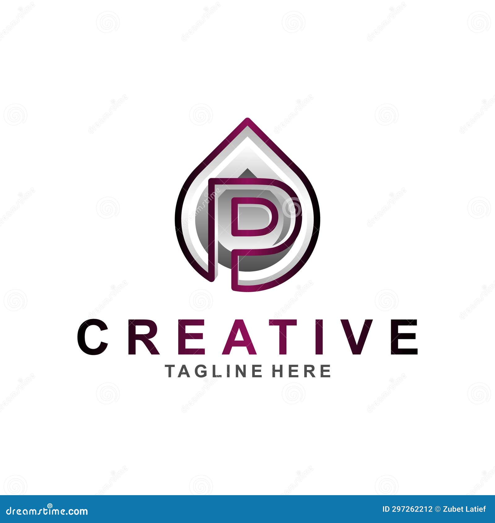 Letter P with Drop Water Logo Design, Water Drop and Clean Environment ...