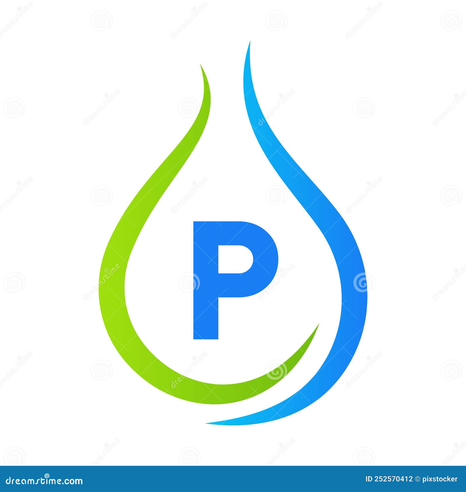 Letter P Drop Water Logo Design Vector Template. Minimal Water Logo ...