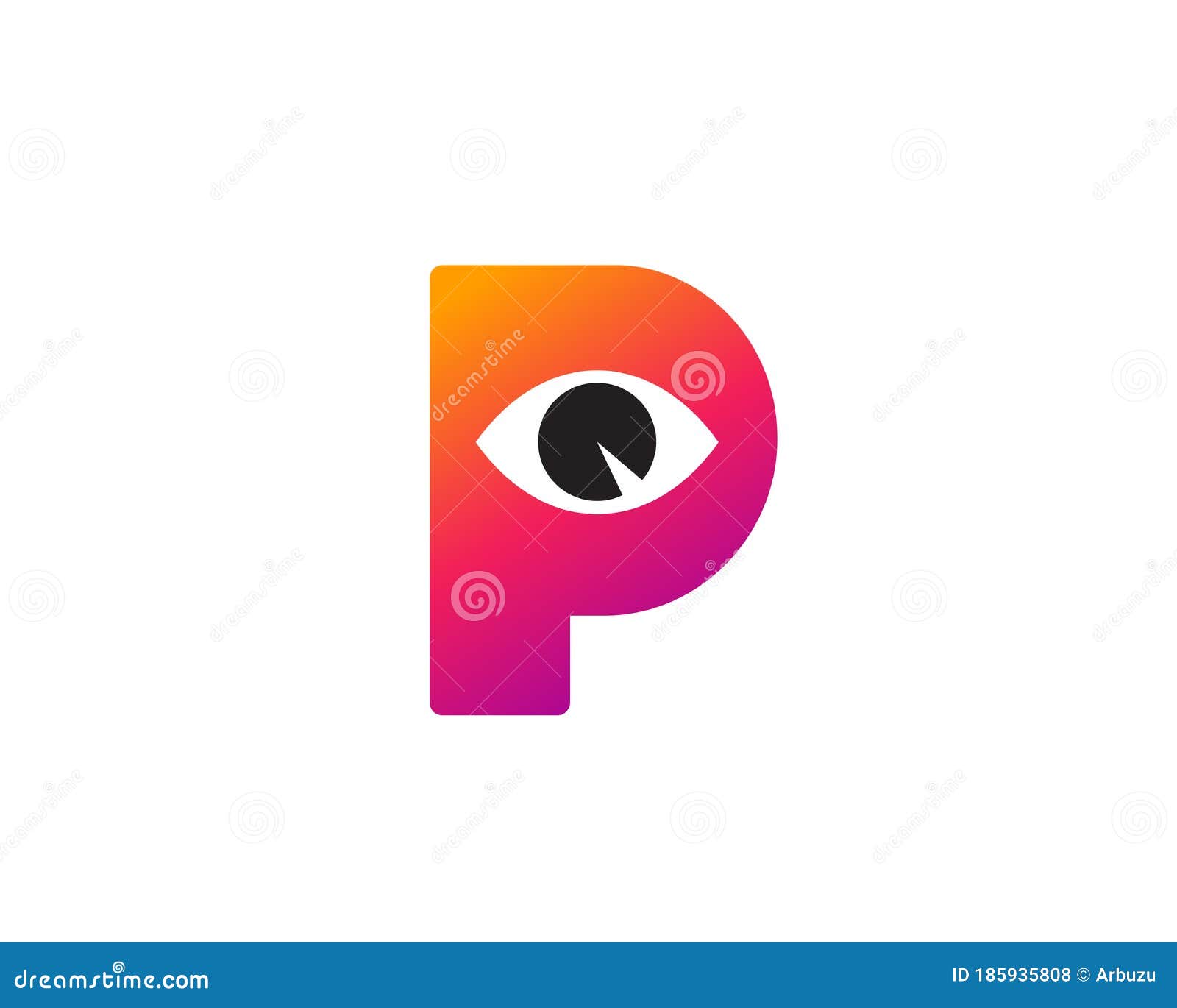 Letter P with Eye Icon Logo Design Template Elements Stock Vector ...
