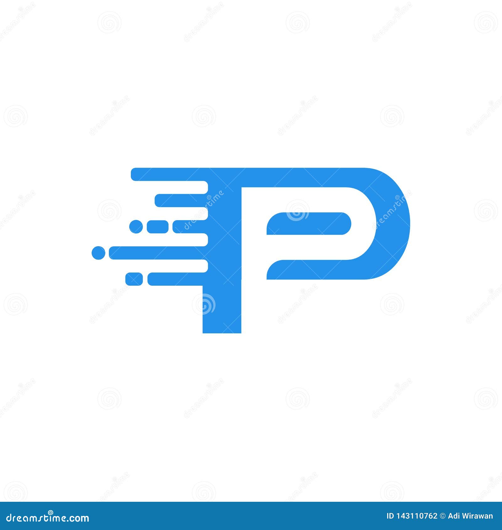 Letter P Fast Packet Data Internet Connection Logo Stock Vector ...