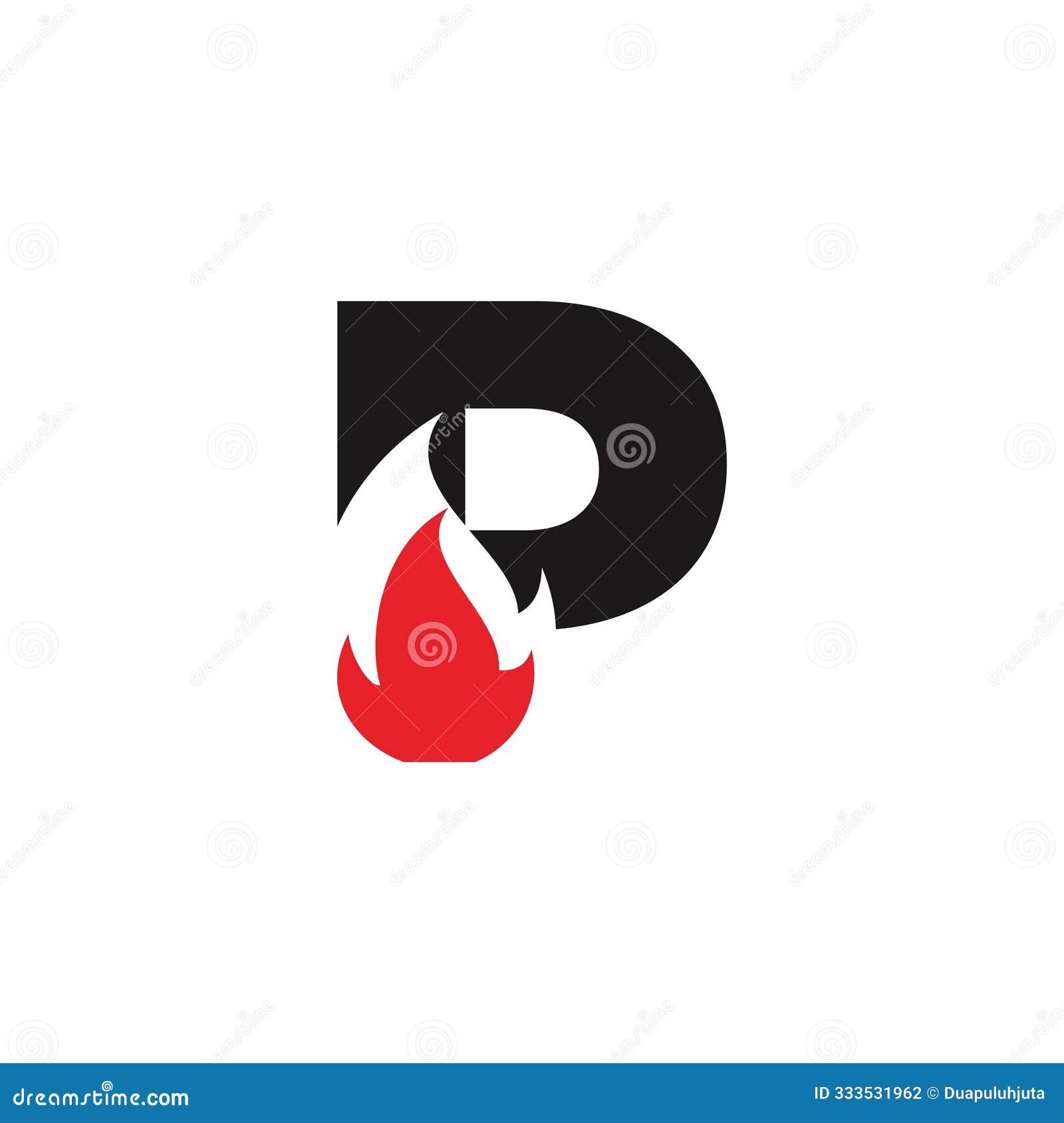 Letter P and Flame Logo Design Stock Illustration - Illustration of ...