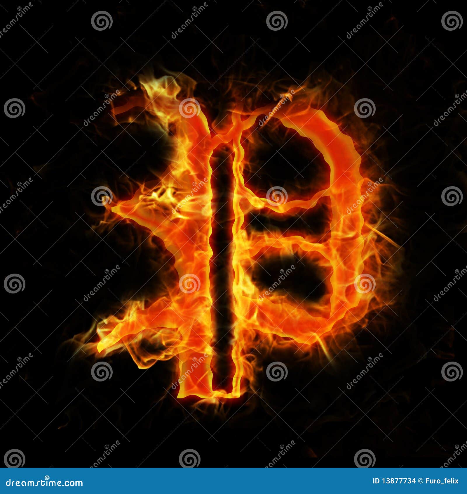 Fire Alphabet Letter P