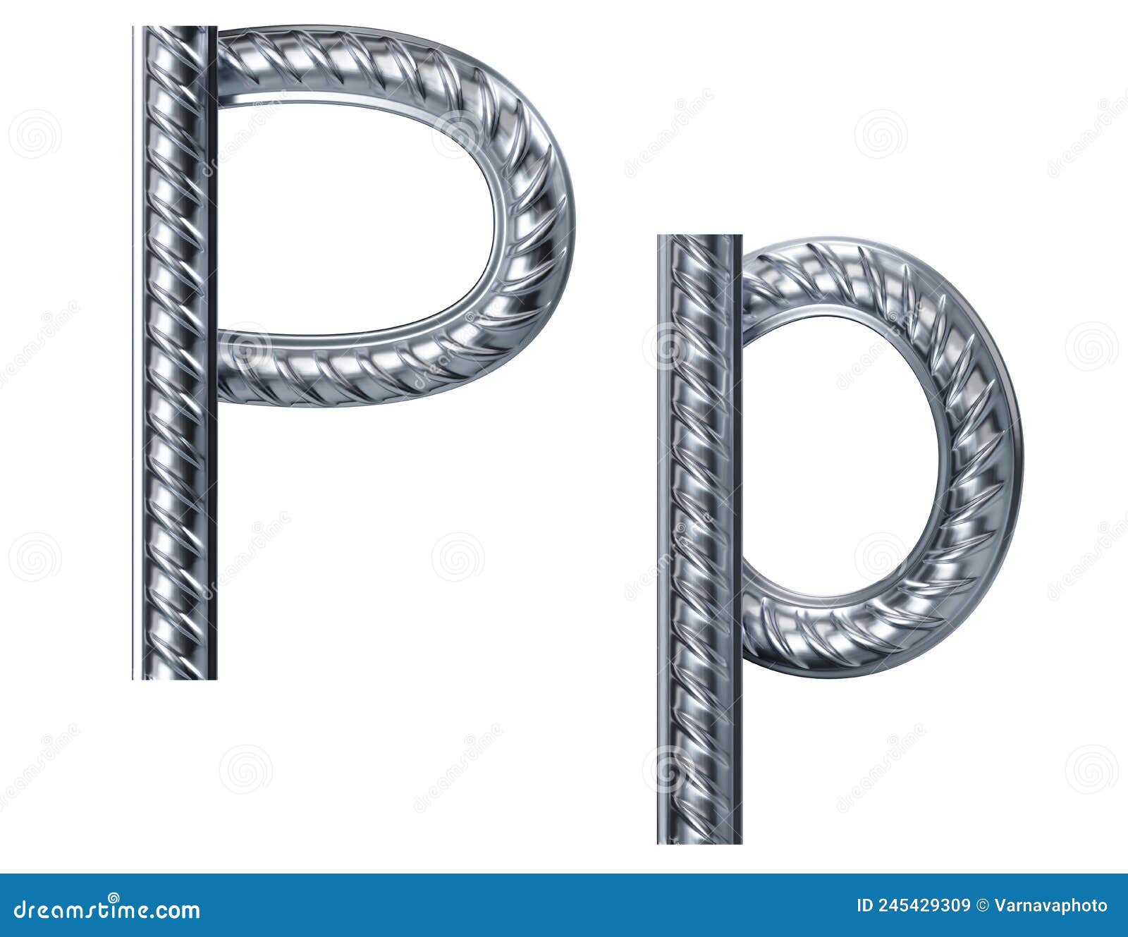 Letter P. Font from Construction Rebar Stock Illustration ...
