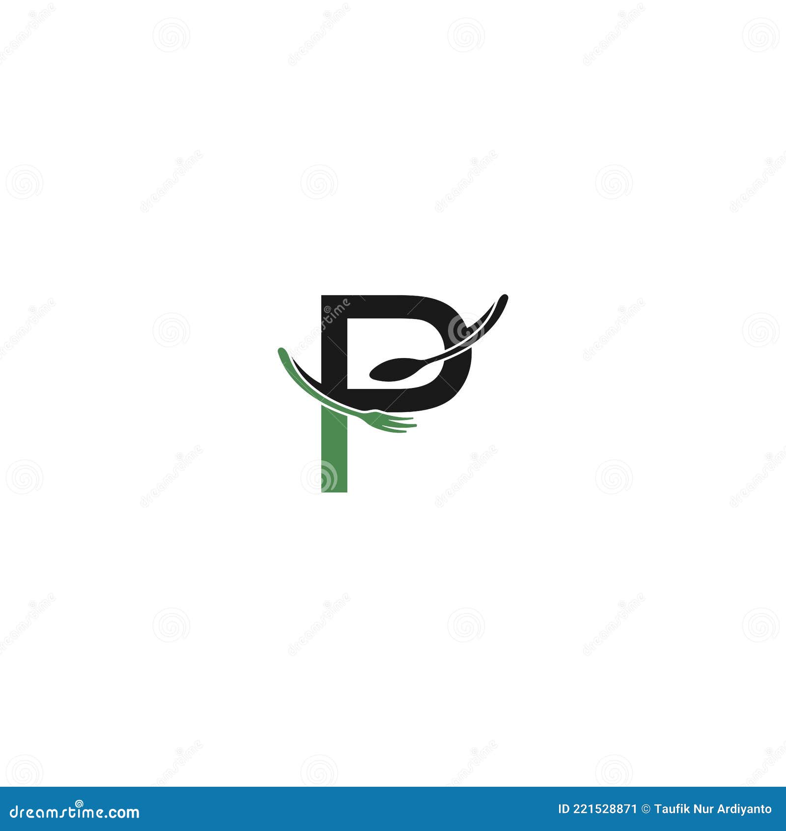 Letter P with Fork and Spoon Logo Icon Design Vector Stock Vector ...