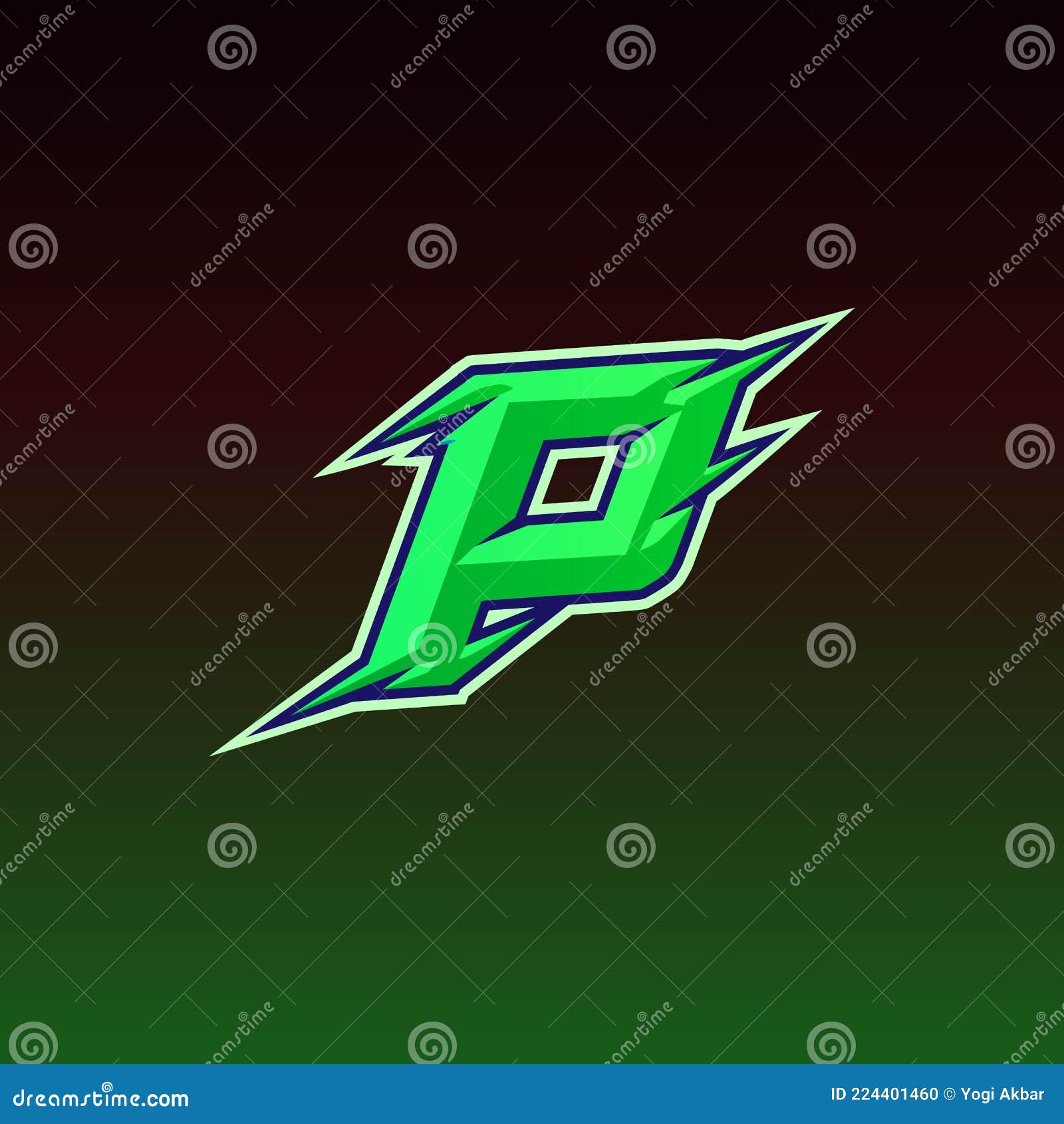 Letter P Gaming Logo Design Template Inspiration Stock Vector ...