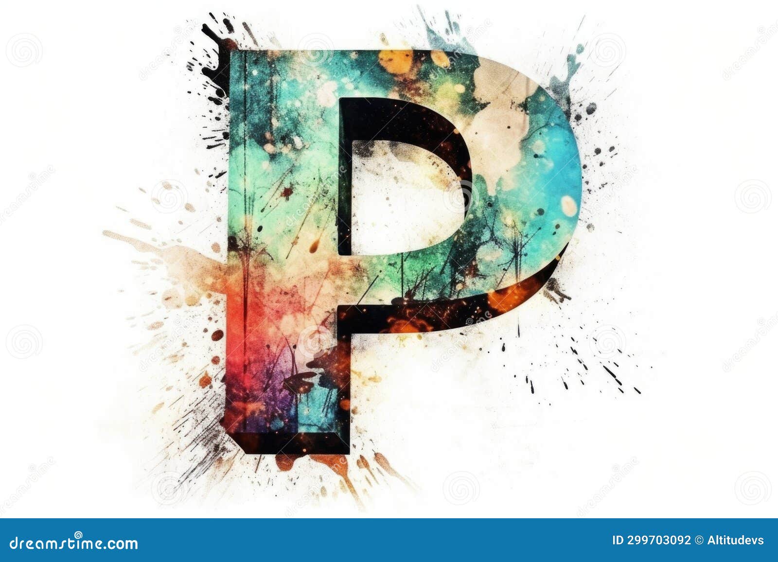Letter P, Grunge Style, on White Background Stock Photo - Image of text ...