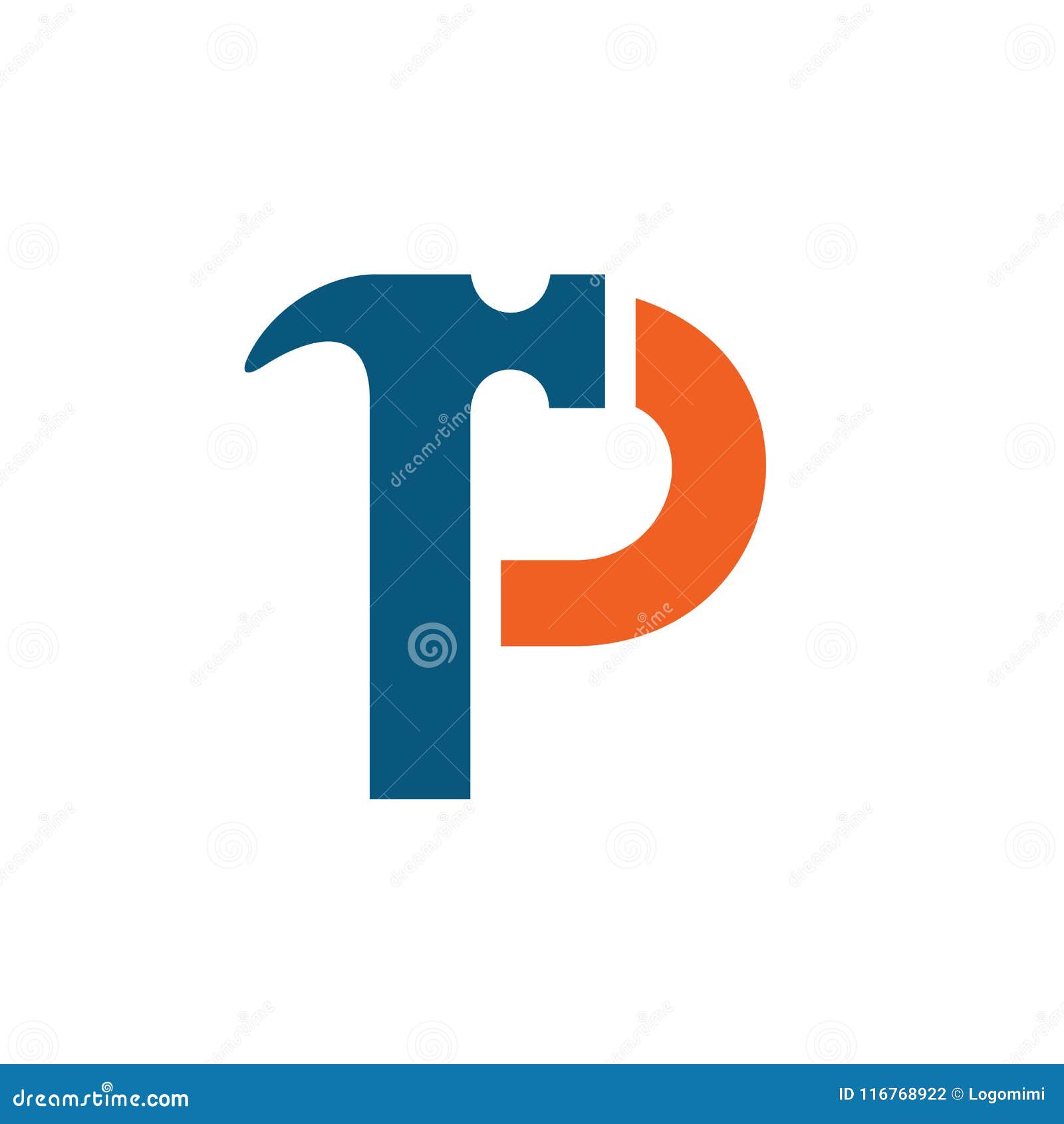 Initial Letter P Hammer, Vector Logo Design Stock Vector - Illustration ...