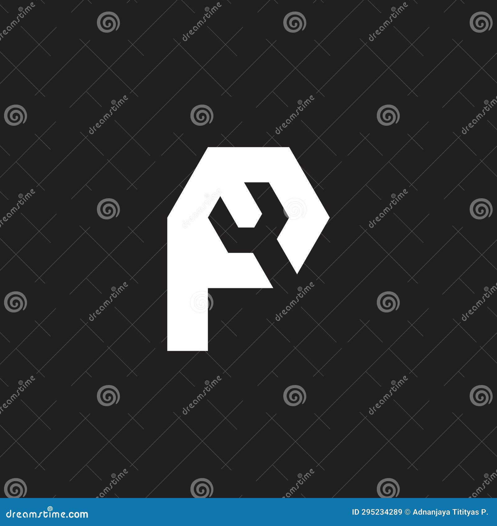Letter P Hand Wrench Symbol Logo Vector Stock Vector - Illustration of ...