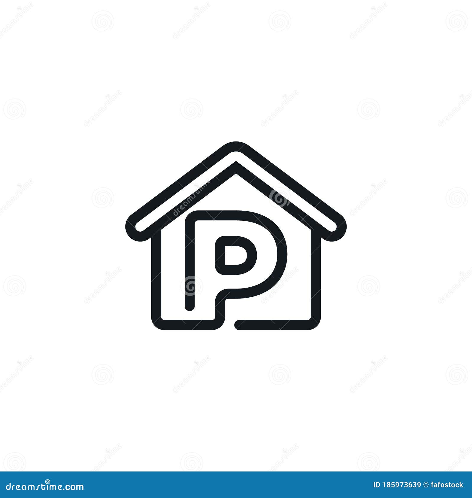 Letter P in House Icon Vector Design Template Stock Vector ...
