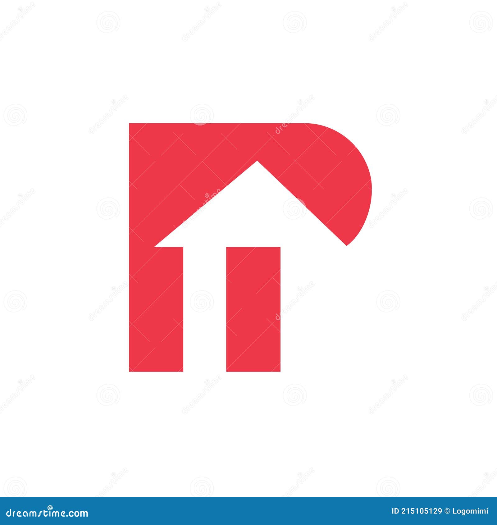 Letter P House Logo Design, Alphabet P Home Symbol - Vector Stock ...