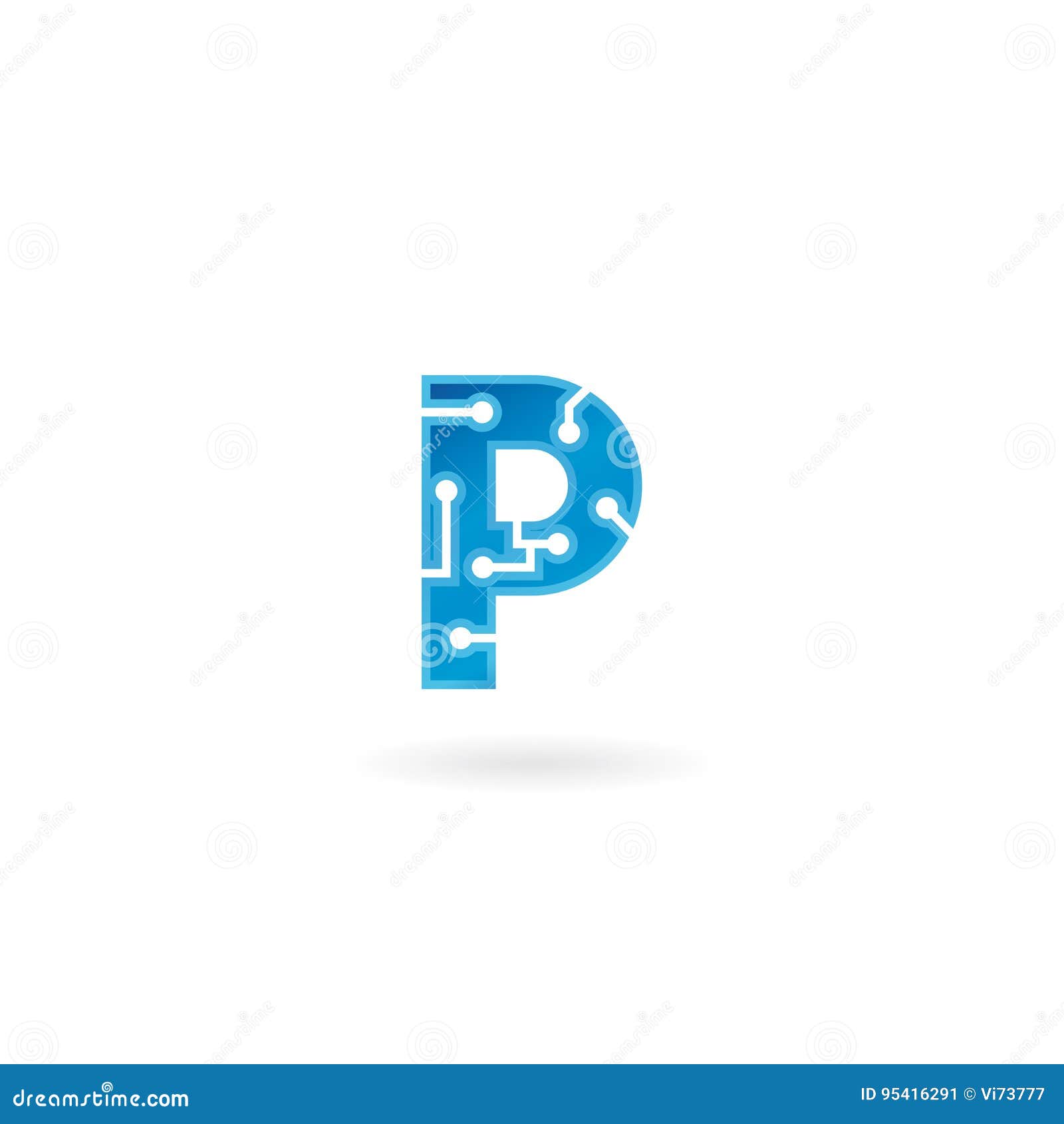 Letter P Icon. Technology Smart Logo, Computer and Data Related ...
