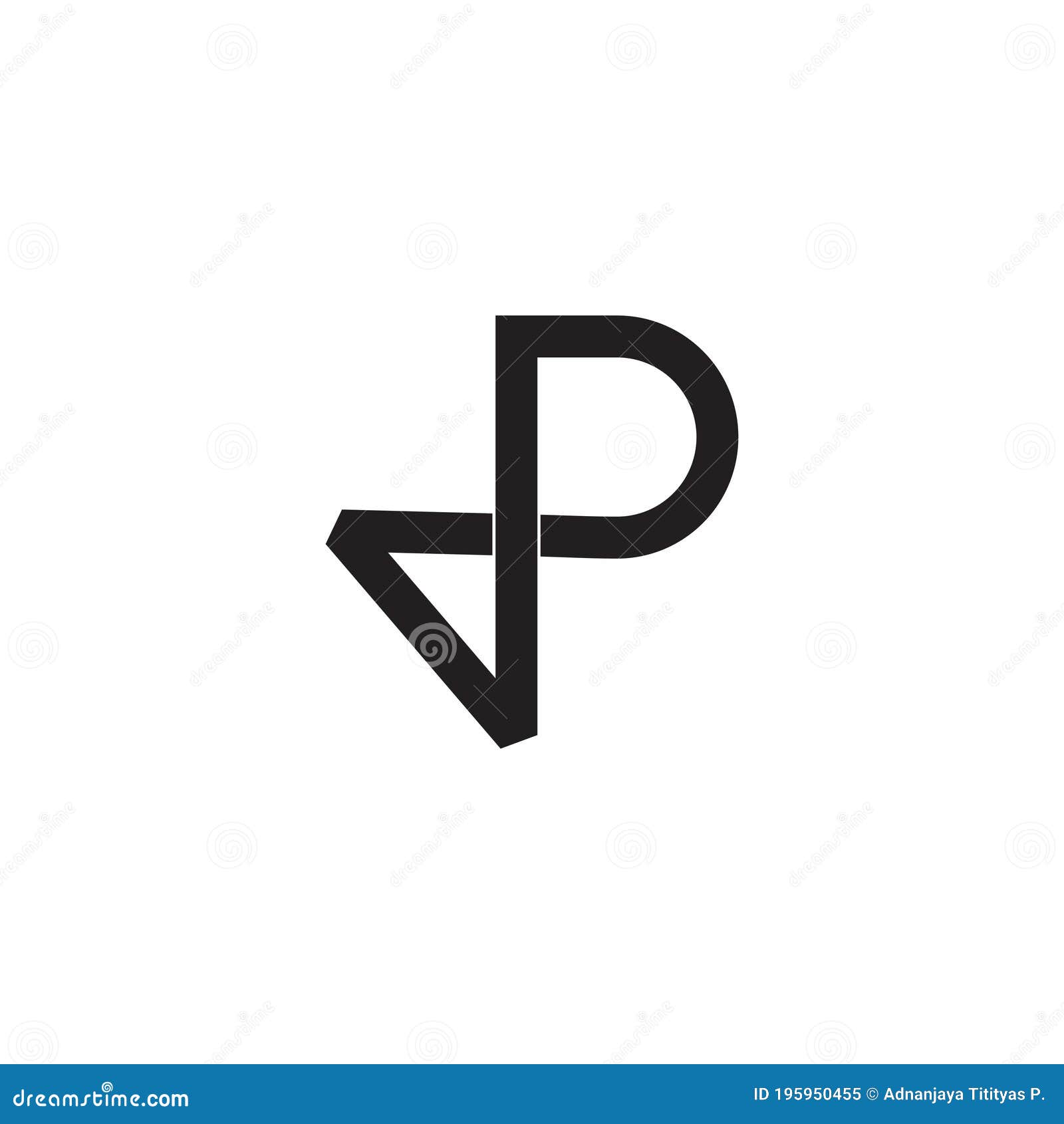 Letter P Infinity Simple Line Logo Vector Stock Vector - Illustration ...