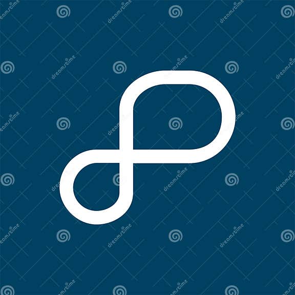 Letter P with Infinity Symbol Combination Stock Illustration ...