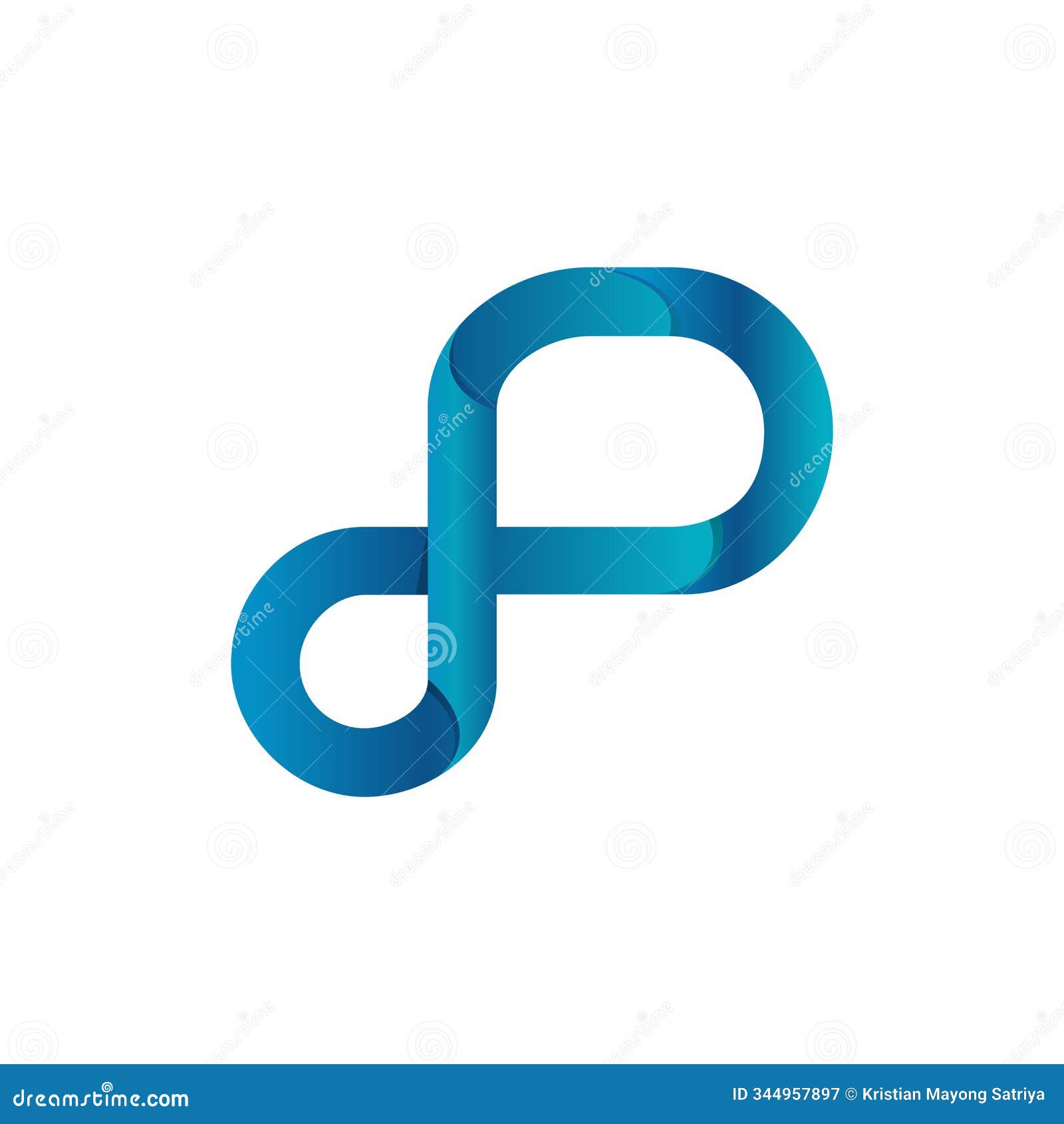 Letter P with Infinity Symbol Combination Stock Illustration ...