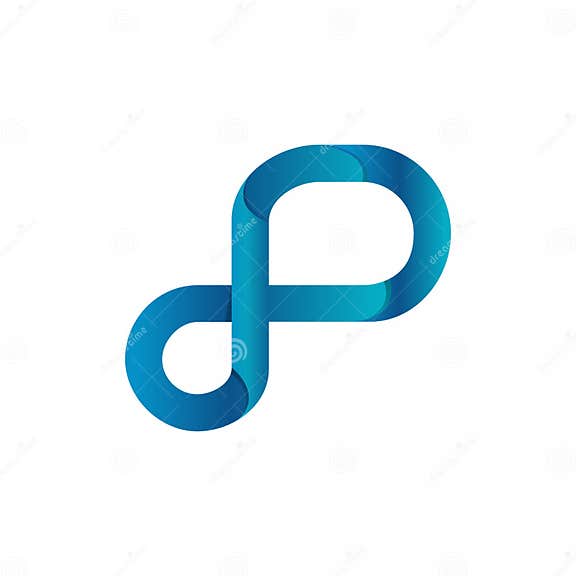 Letter P with Infinity Symbol Combination Stock Illustration ...