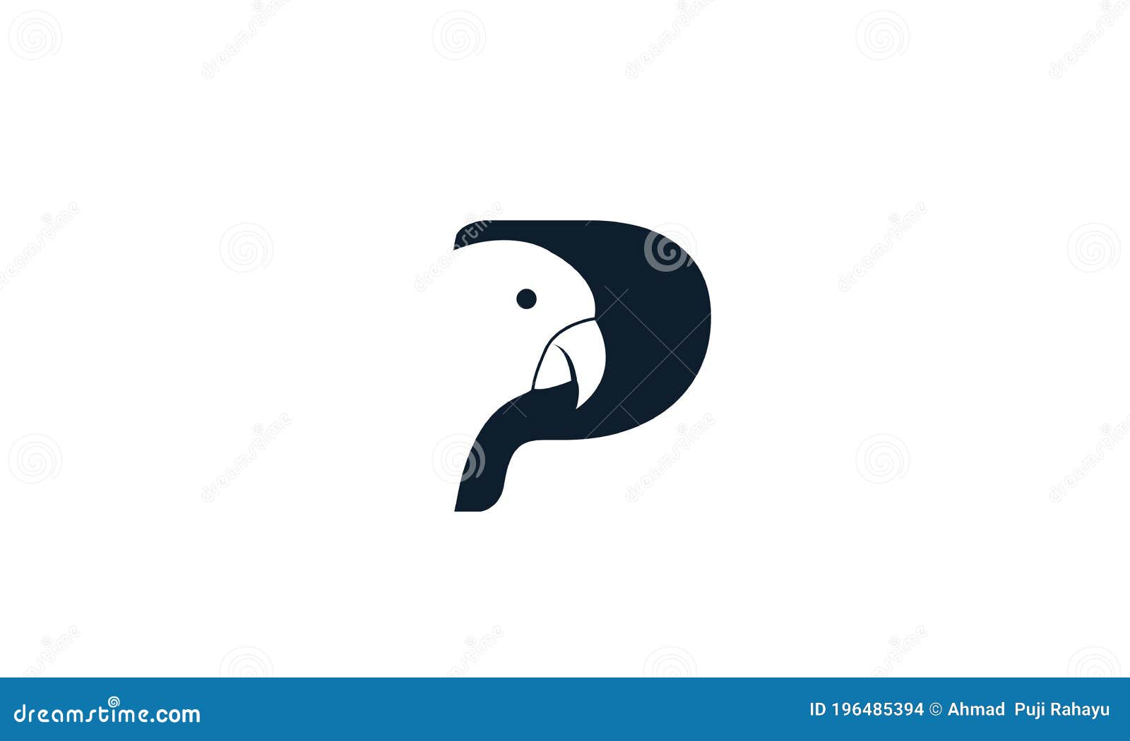Letter P or Initial P for Parrot Bird Logo Design Modern Stock Vector ...
