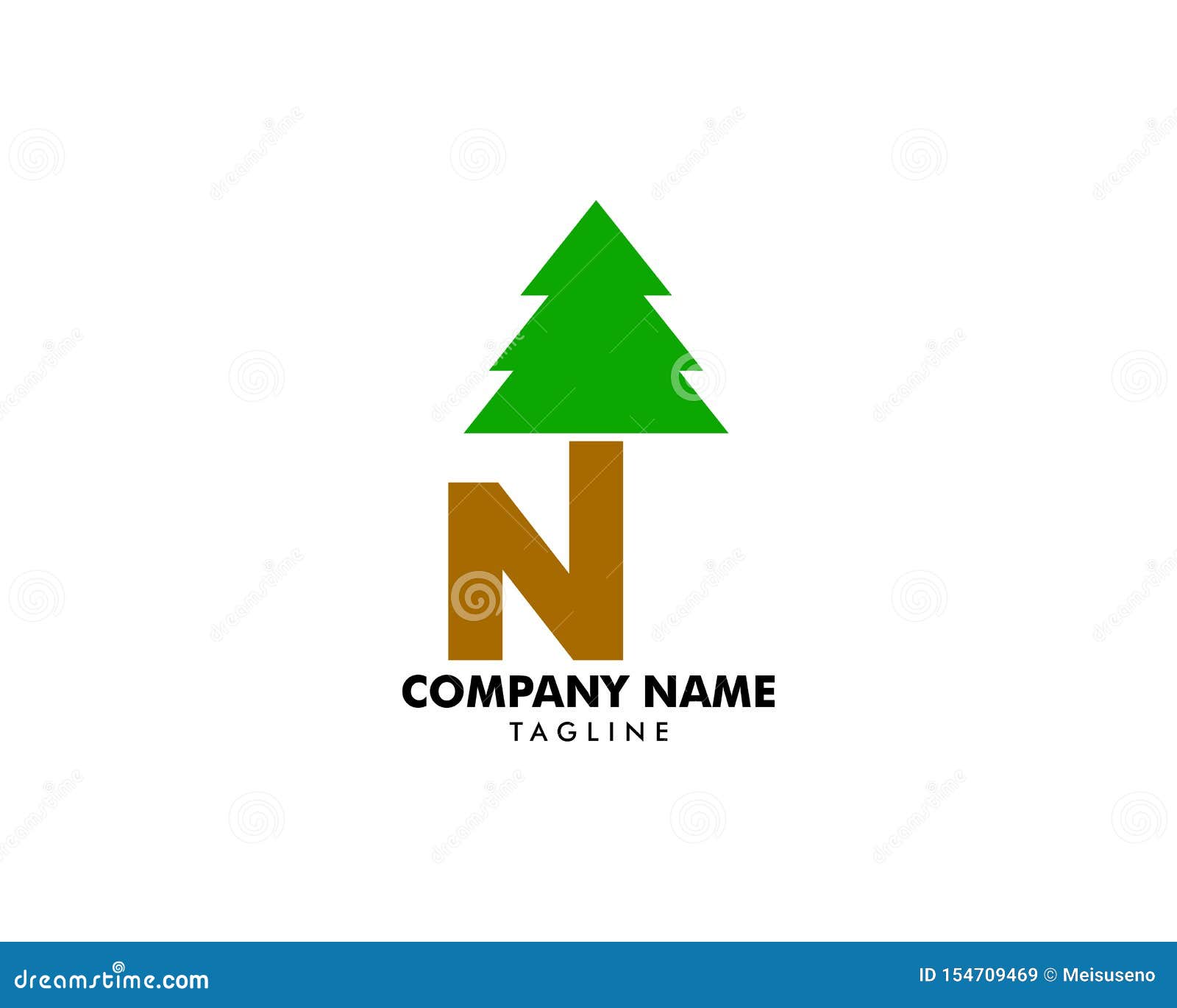 Letter N Initial Pine Tree Logo Icon Vector Inspiration Stock Vector ...