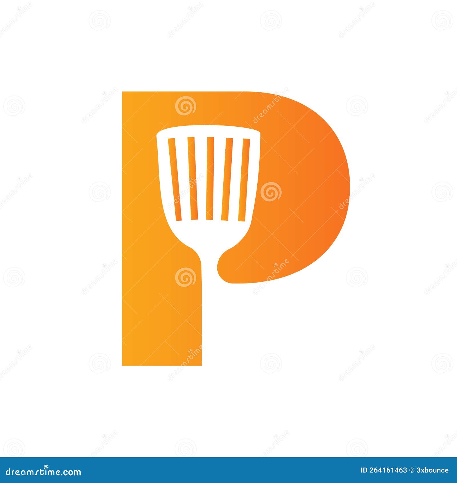 Letter P Kitchen Spatula Logo. Kitchen Logo Design Combined with ...