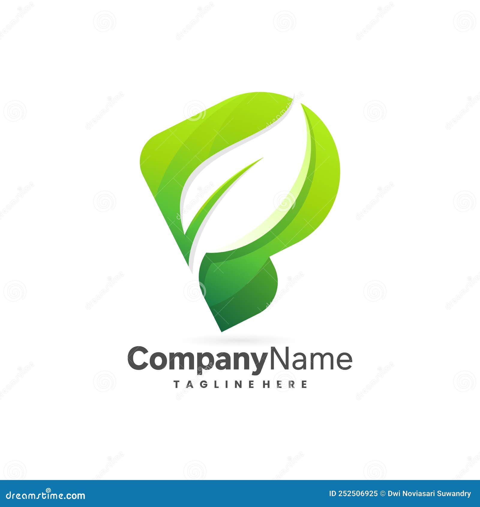 Letter P Leaf Logo Design Template Stock Vector - Illustration of label ...