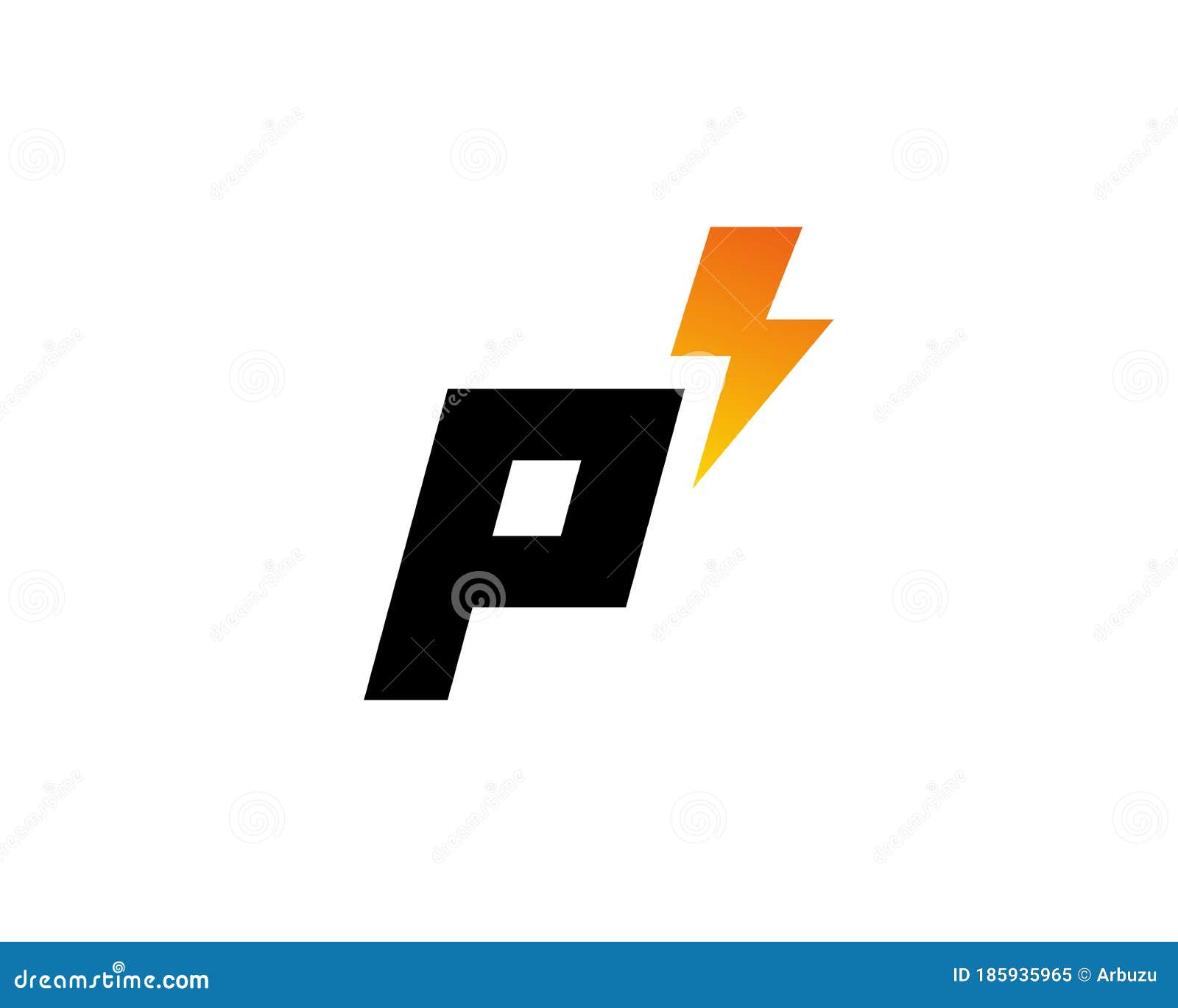 Letter P Lightning Logo Icon Design Template Elements Stock Vector ...