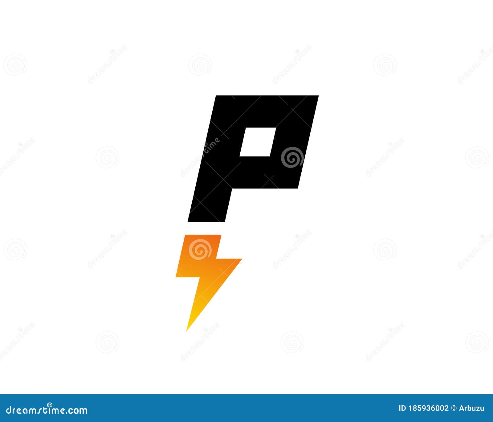 Letter P Lightning Logo Icon Design Template Elements Stock Vector ...
