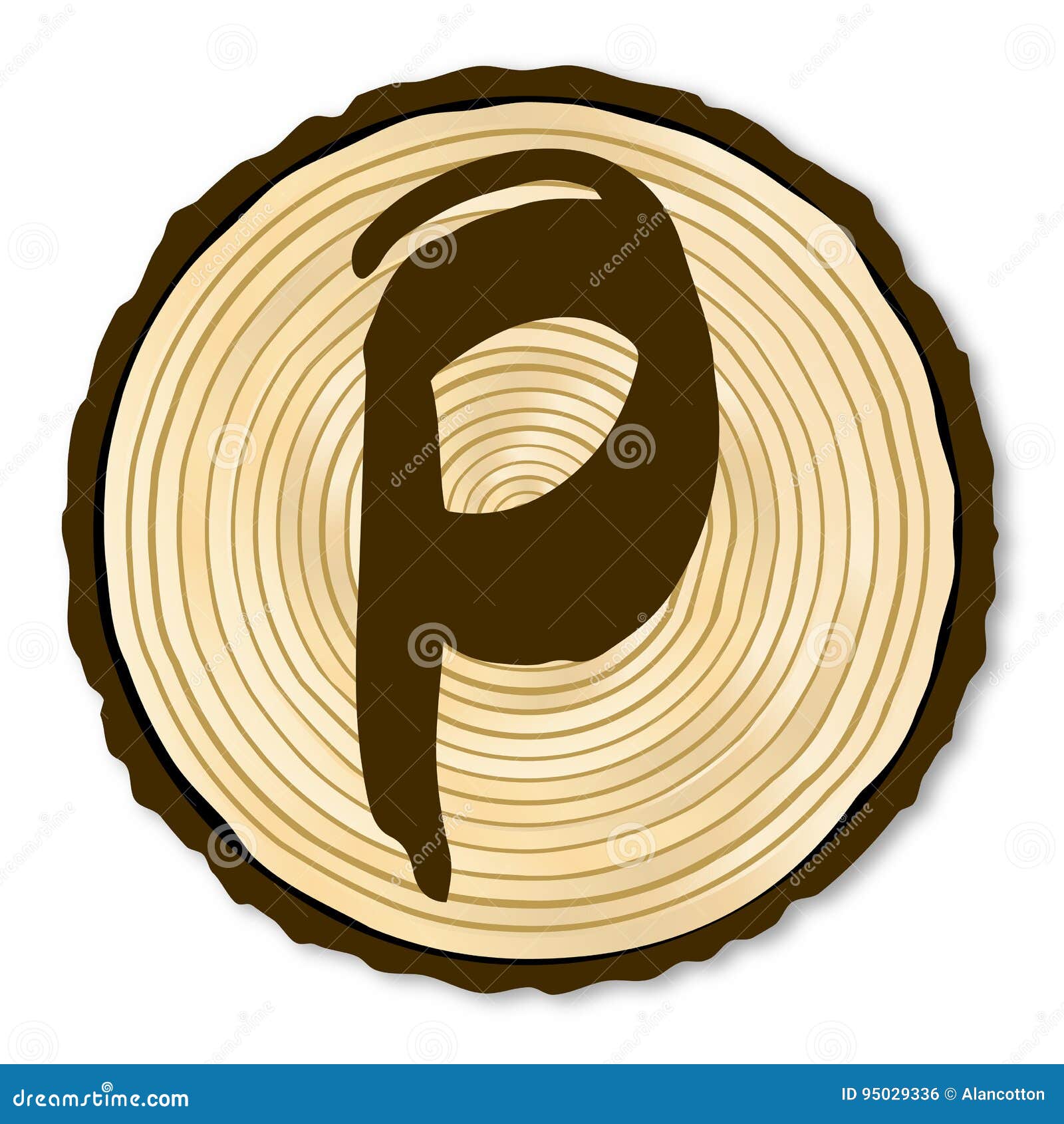 Letter P Log End stock vector. Illustration of graphic - 95029336