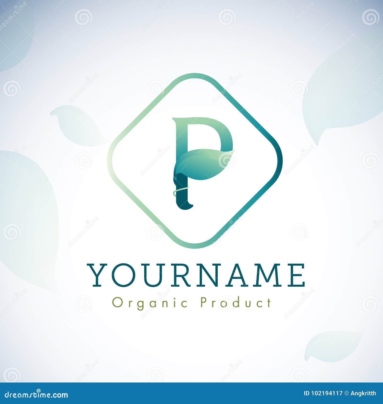 Letter `P` Logo Design with Leaf, Nature and Organic Logo Design ...
