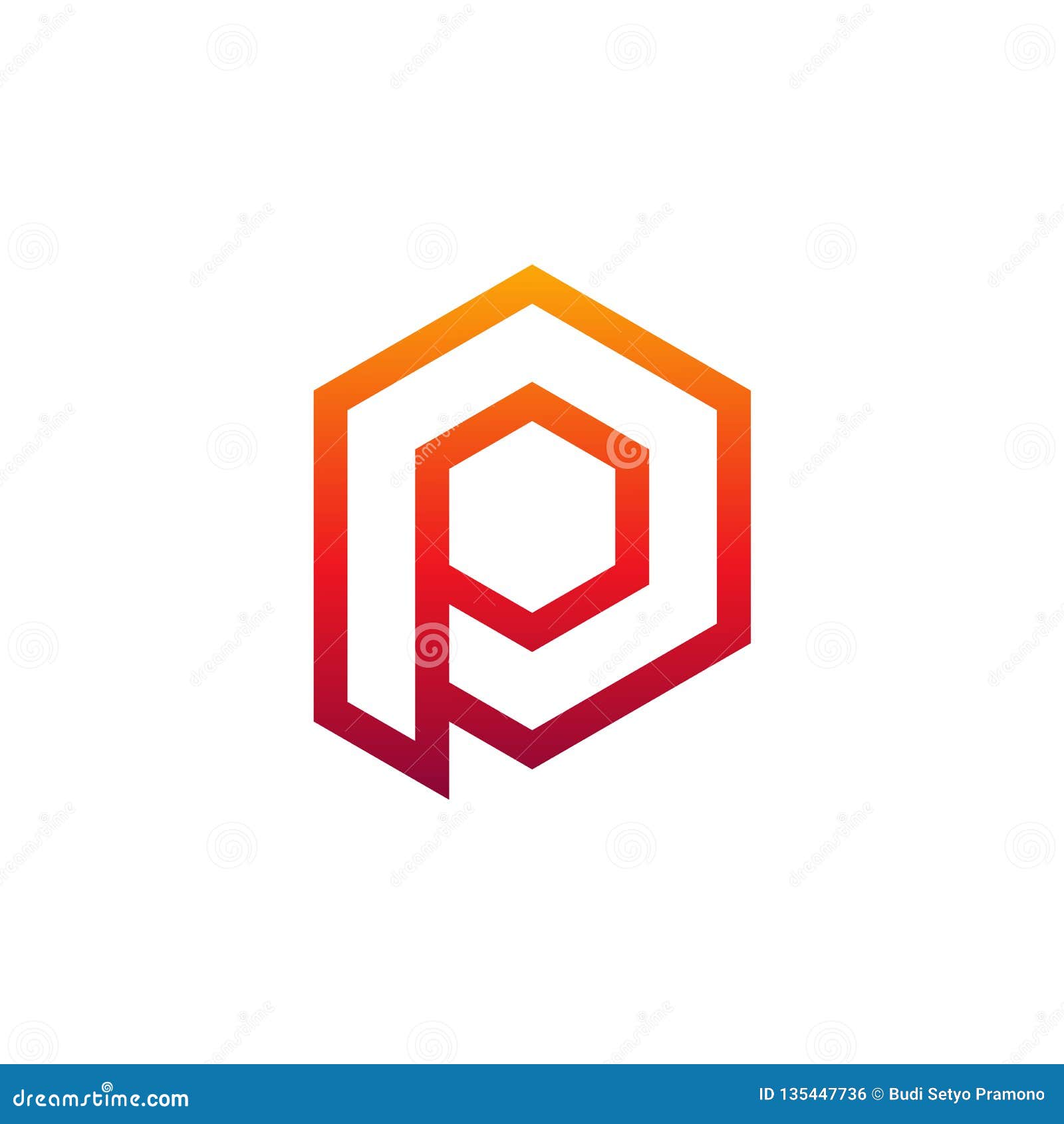 Letter P Logo Icon Design Template Elements, Initial P with Hexagon ...