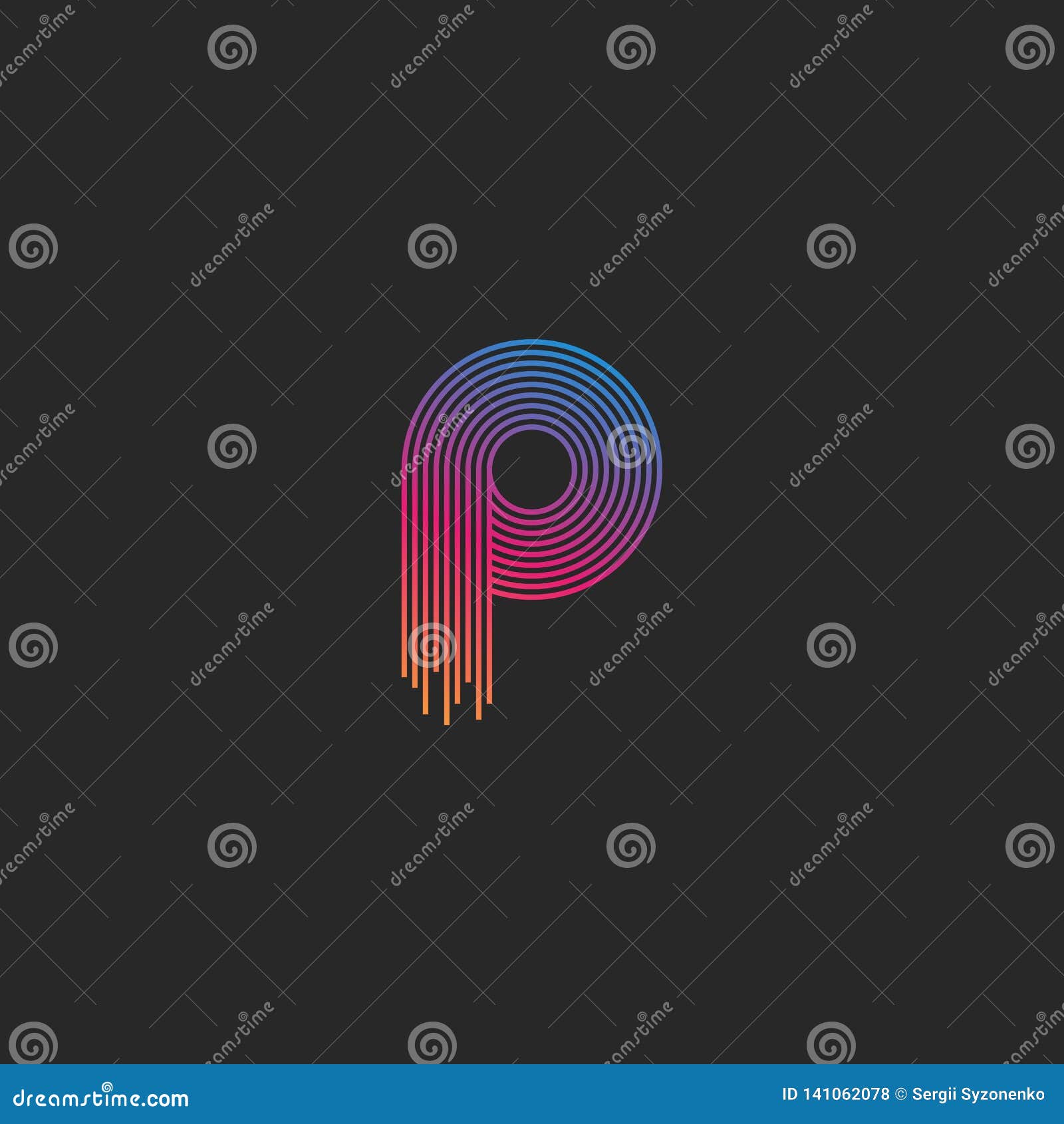 Letter P Logo Monogram Linear Trendy Colorful Gradient, Thin Lines ...