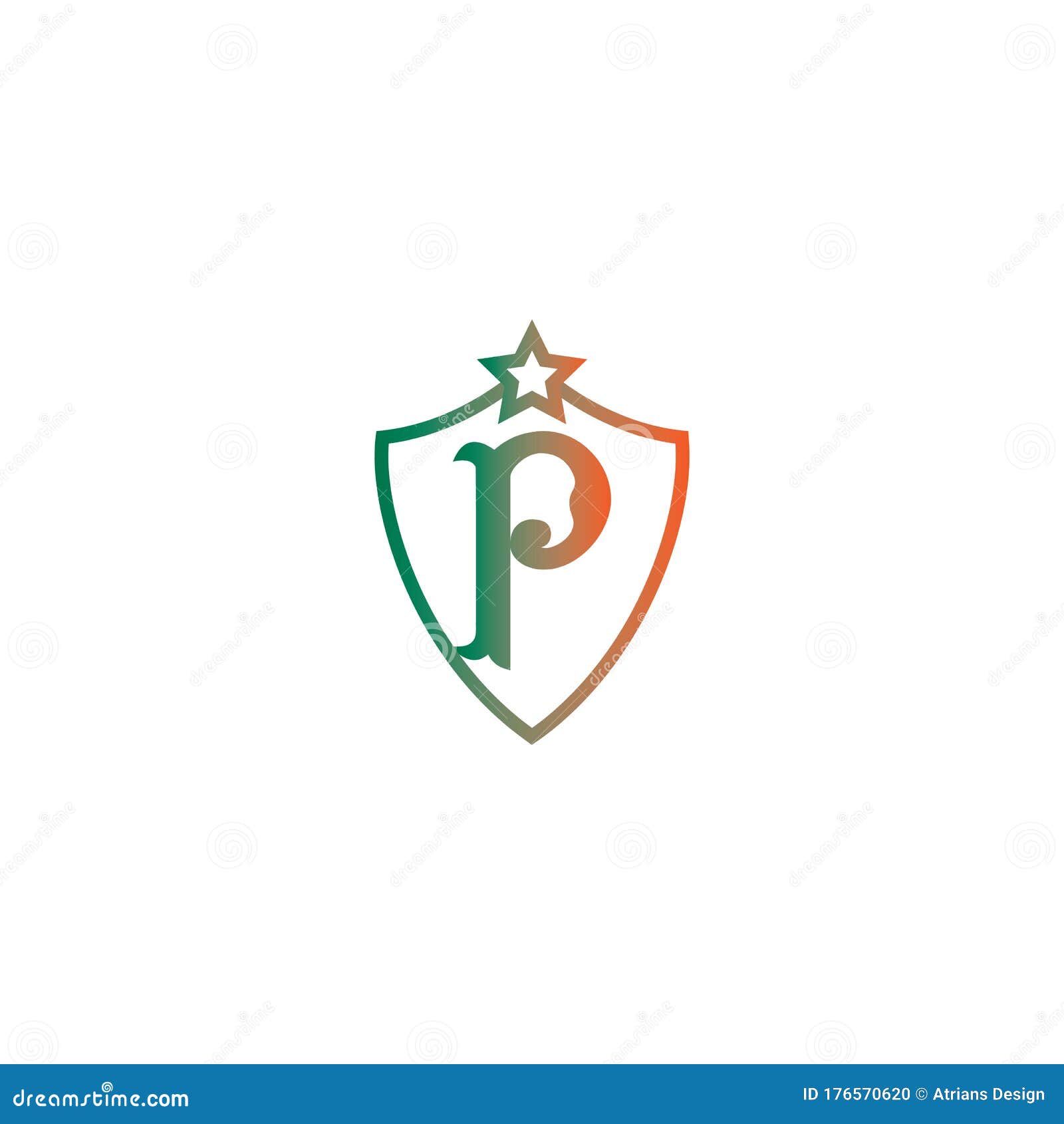 Simple Letter P Logo, Letter P Logo with Star and Shield, Logo with ...