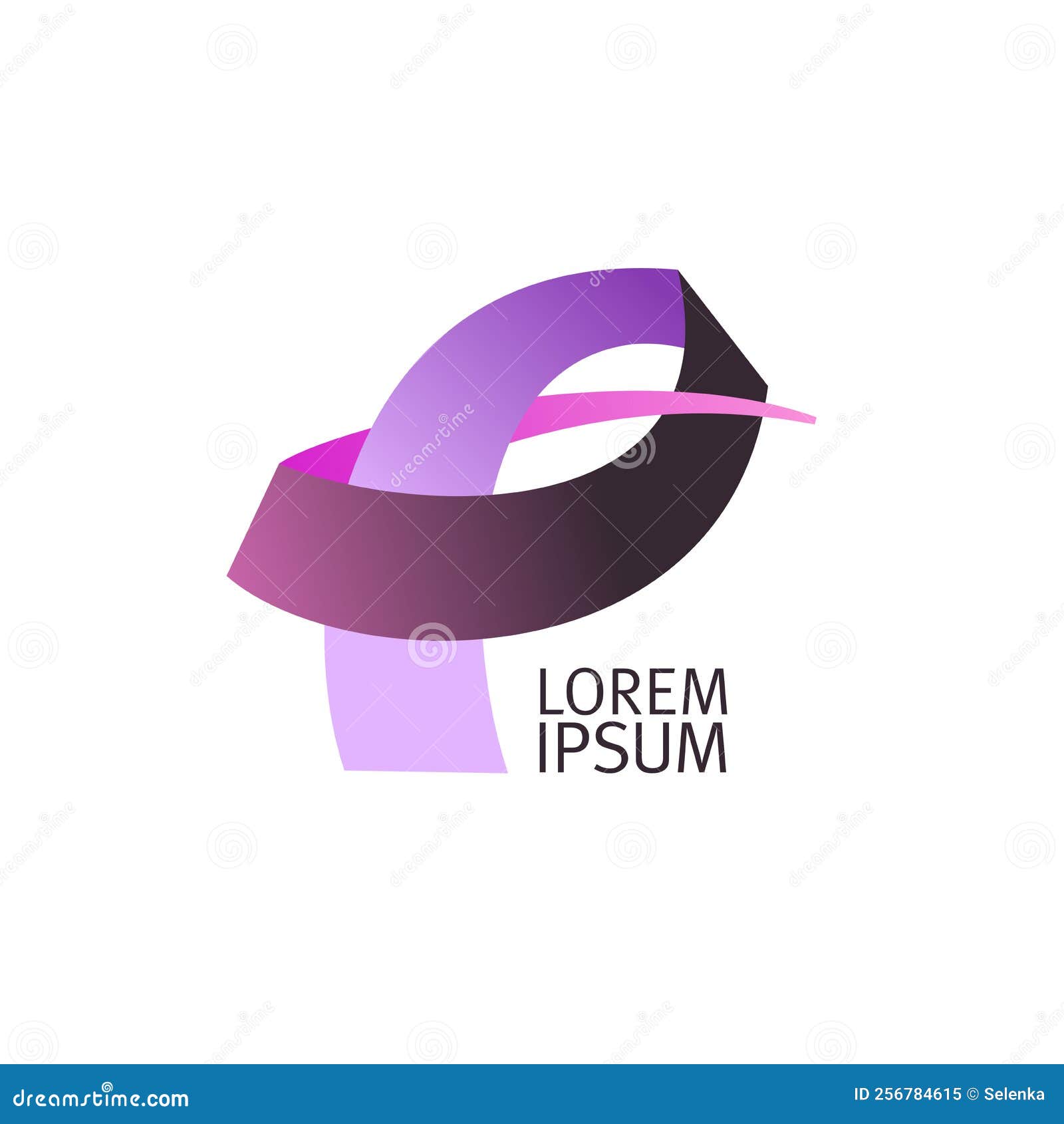 Letter P Logotype, P Letter Shaped Ribbon Symbol Stock Vector ...