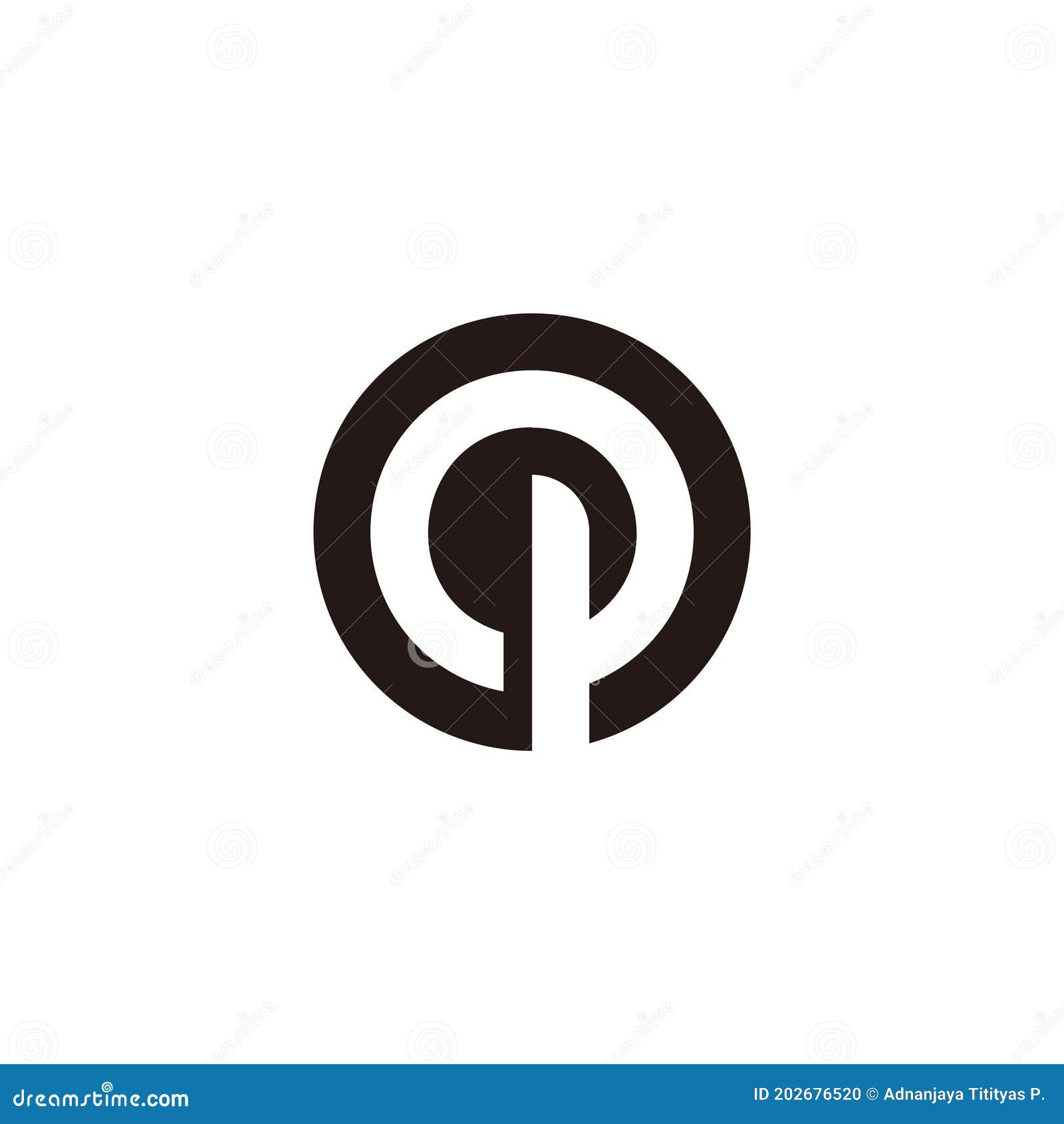 Letter P Loop Geometric Negative Space Logo Vector Stock Vector ...