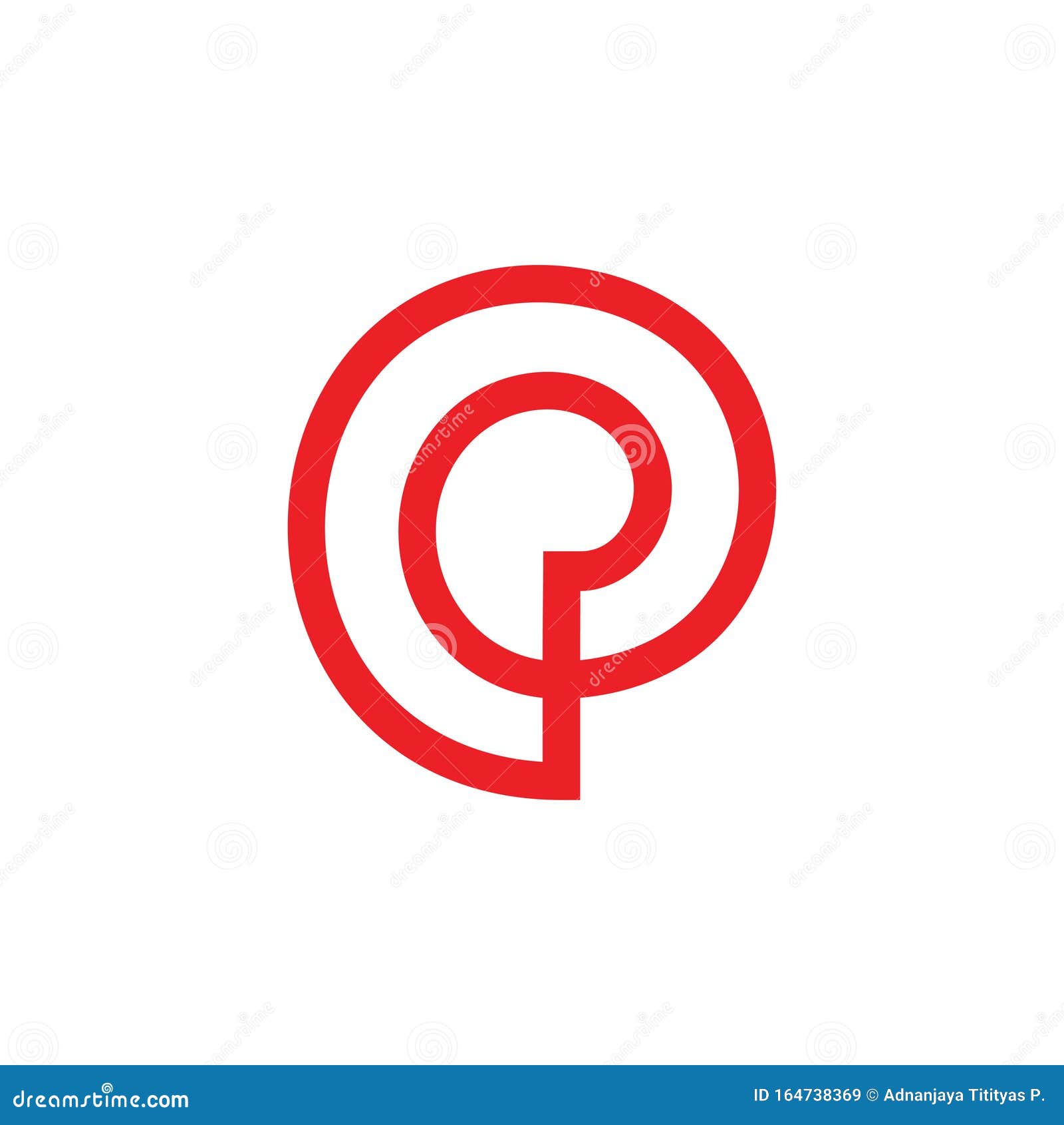 Letter P Loop Spiral Logo Vector | CartoonDealer.com #164738369