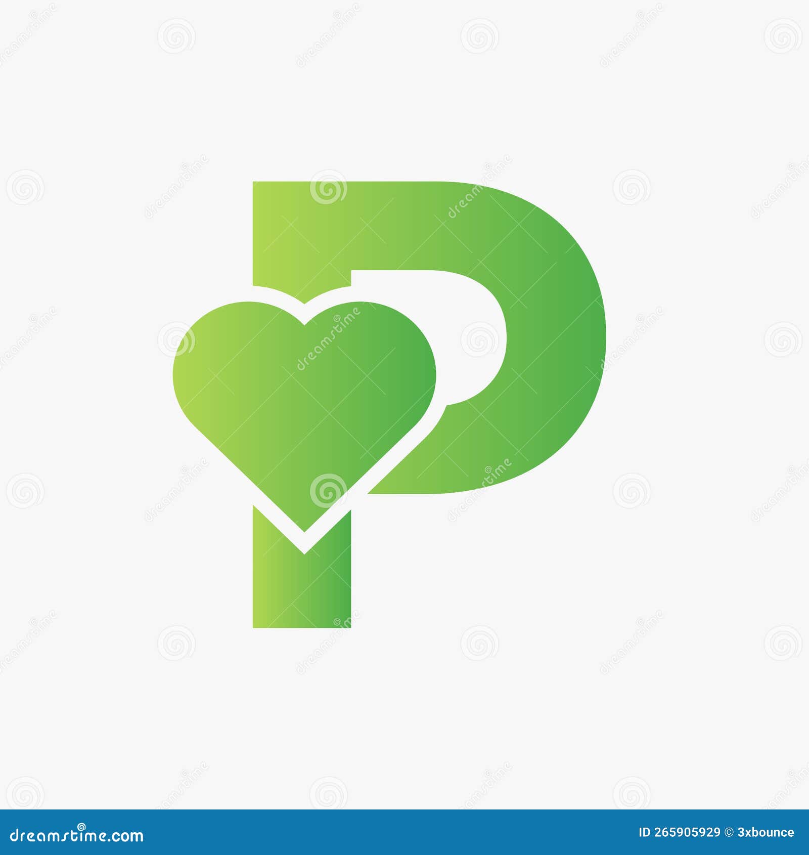 Letter P Love Symbol and Heart Icon Concept Vector Template Stock ...