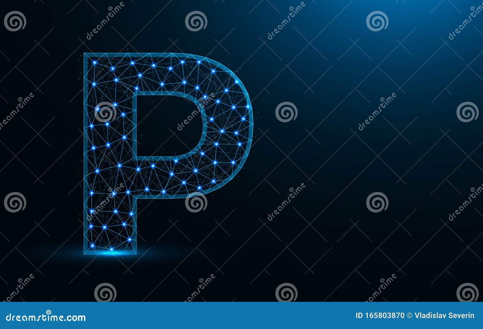 Letter P Low Poly Design, Alphabet Abstract Geometric Image Stock ...