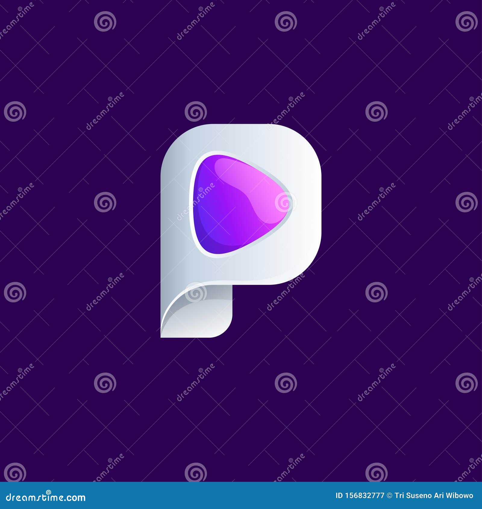 Letter P Media Logo Design Vector Illustration Stock Illustration ...