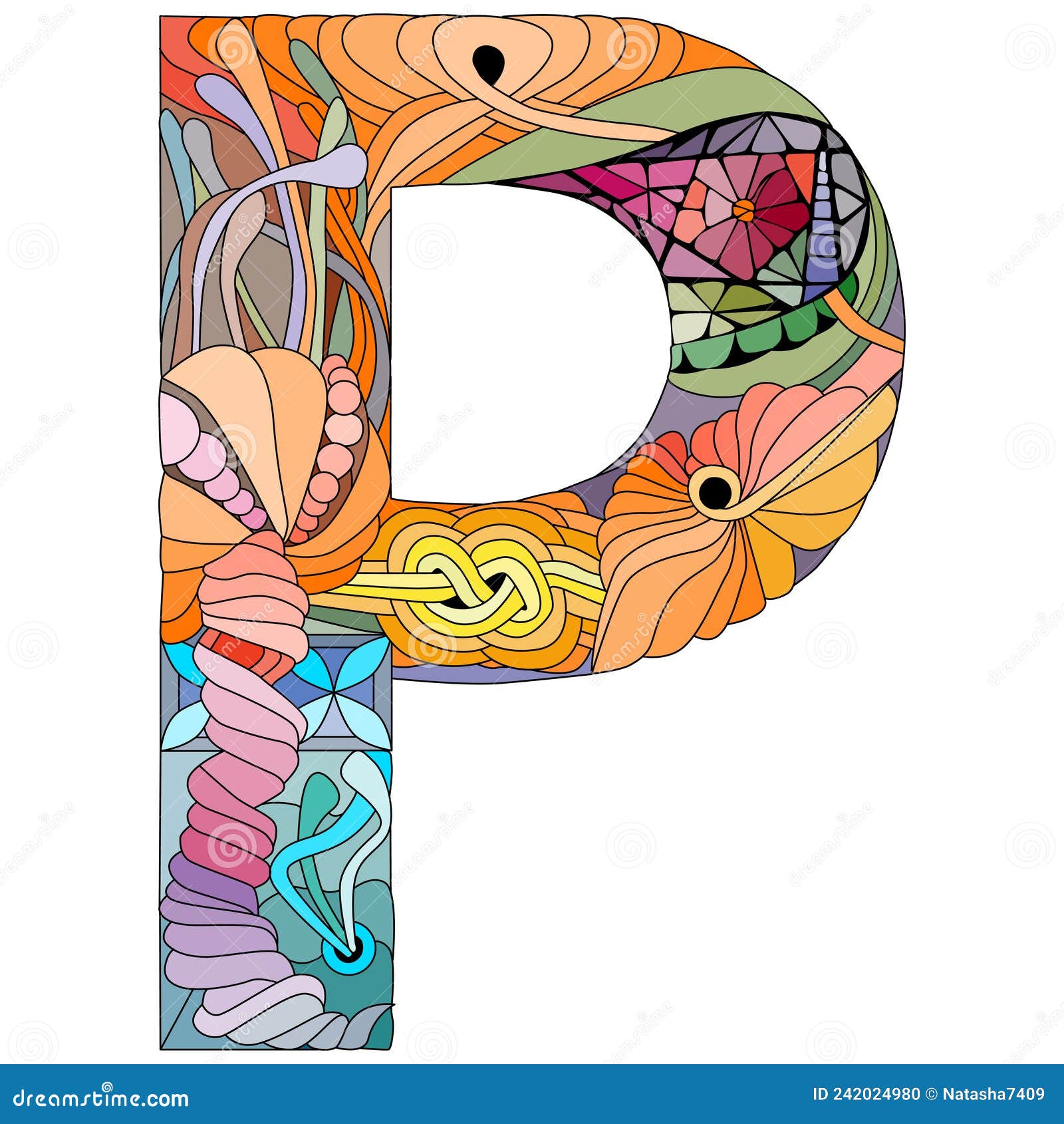 Letter P Monogram, Engraving Design. Vector Illustration. Stock ...