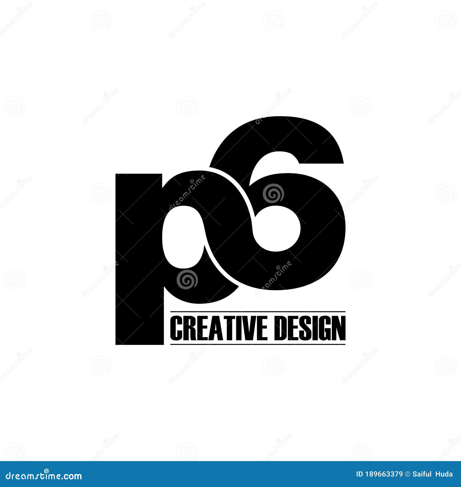 Letter P6 Monogram Logo Icon Design Vector. Stock Vector - Illustration ...