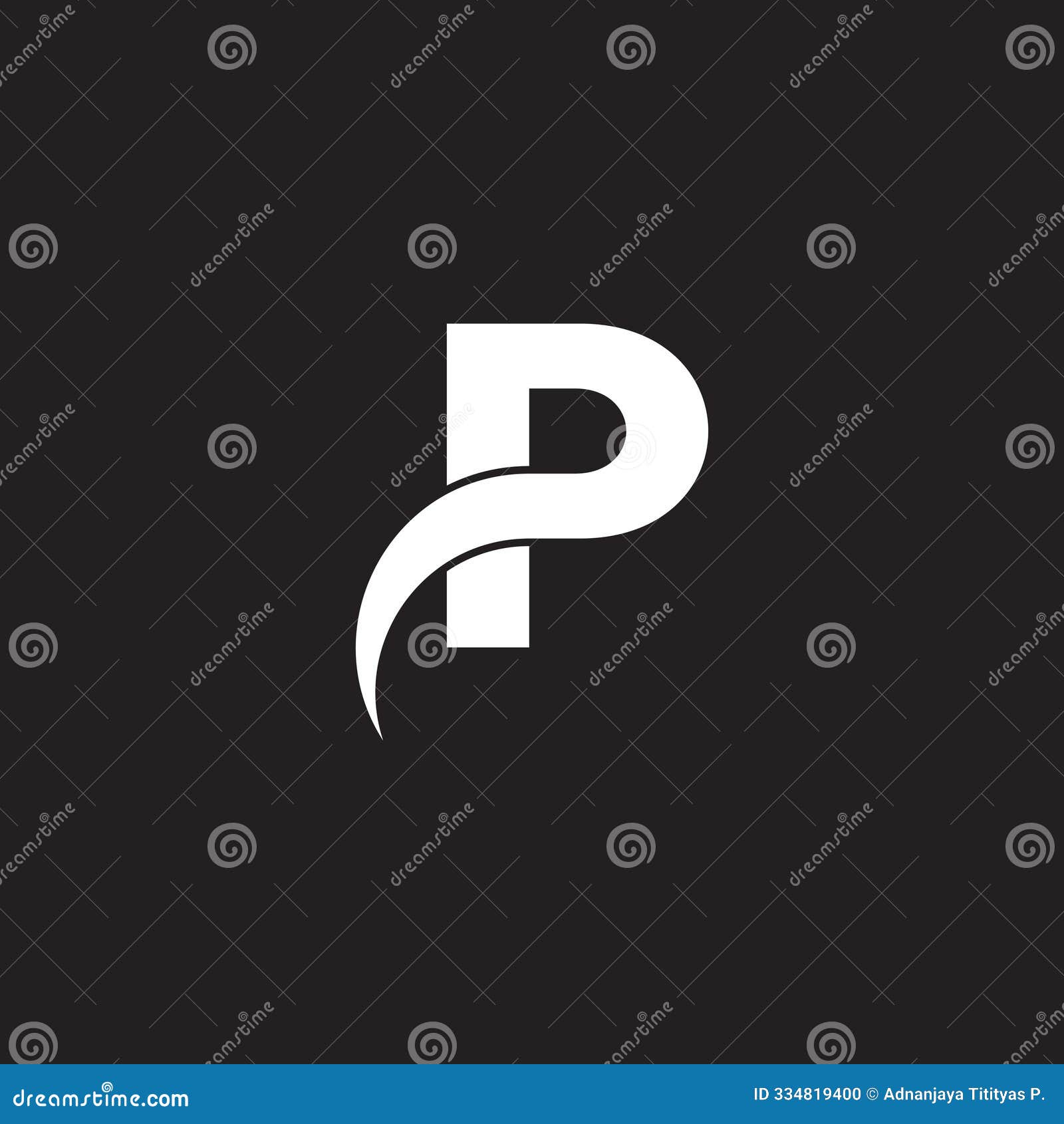 Letter P Overlap Curve Elegant Simple Logo Vector Stock Vector ...
