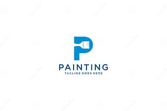 Letter P for Paint Logo, Paint Services Logo, Paint Logo Vector Stock ...