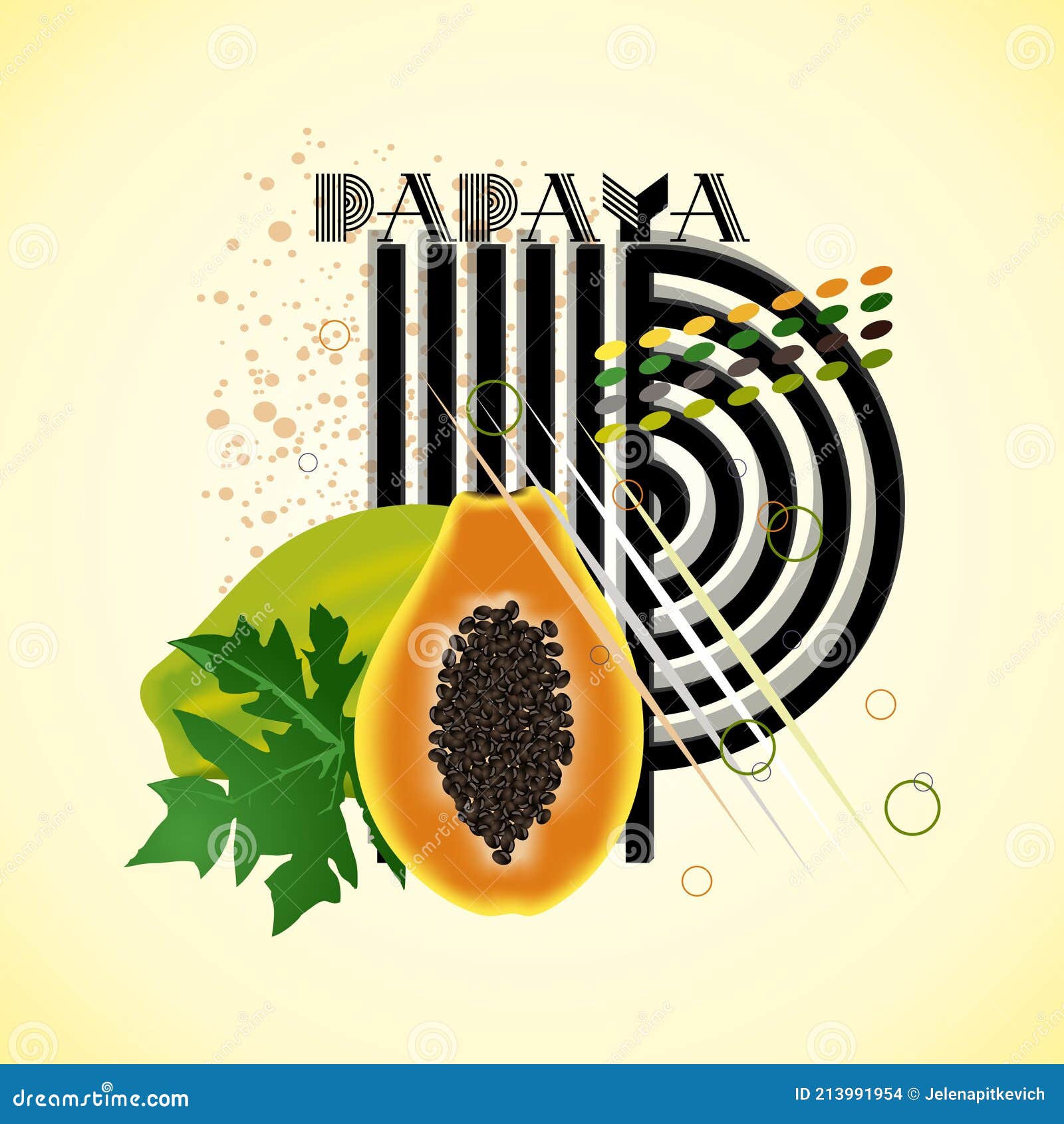 The Letter P and Papaya on a Bright Abstract Background Stock Vector ...
