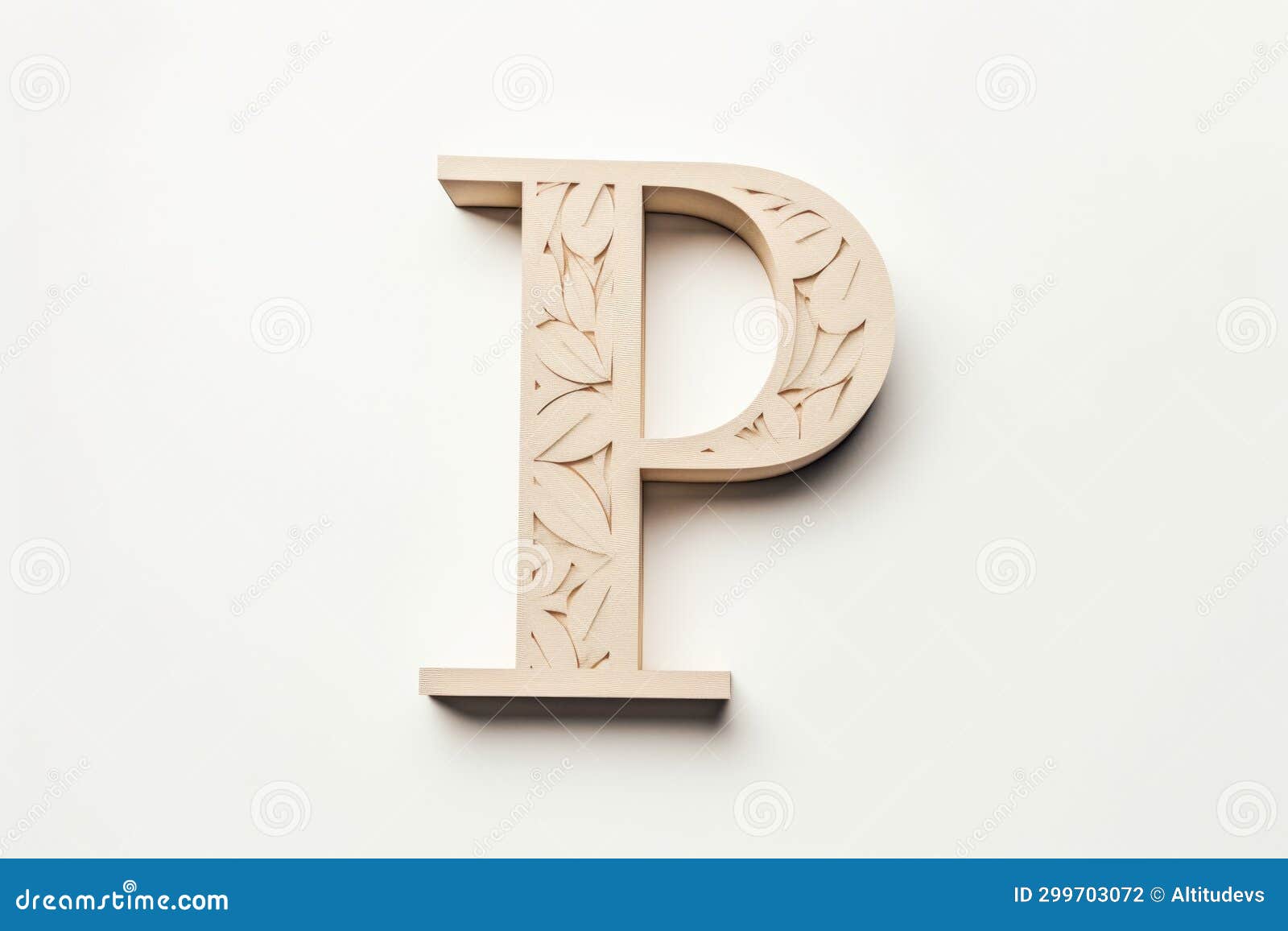 Letter P, Paper Cut-out Style, on White Background Stock Photo - Image ...
