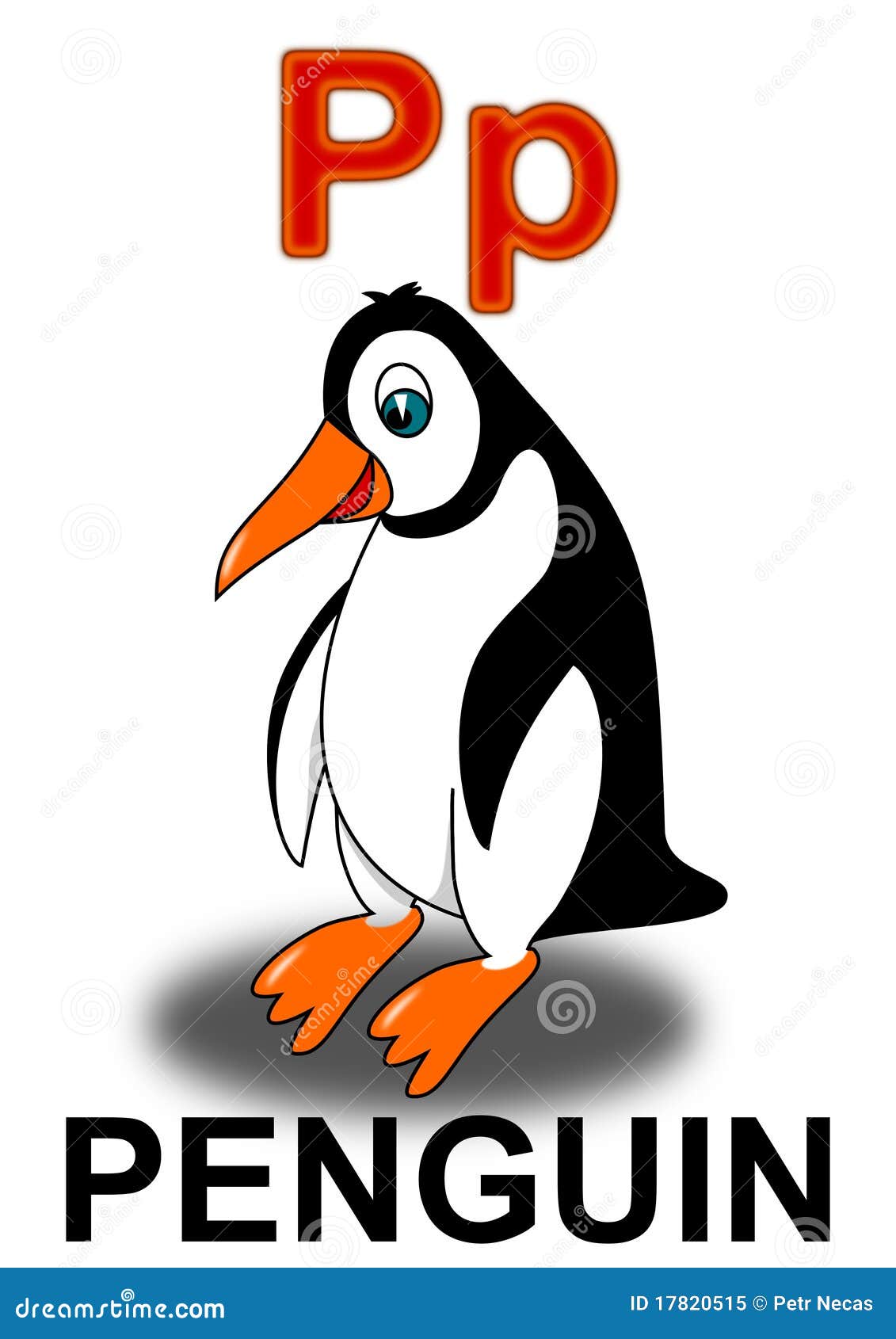 Letter P penguin stock illustration. Illustration of decoration - 17820515