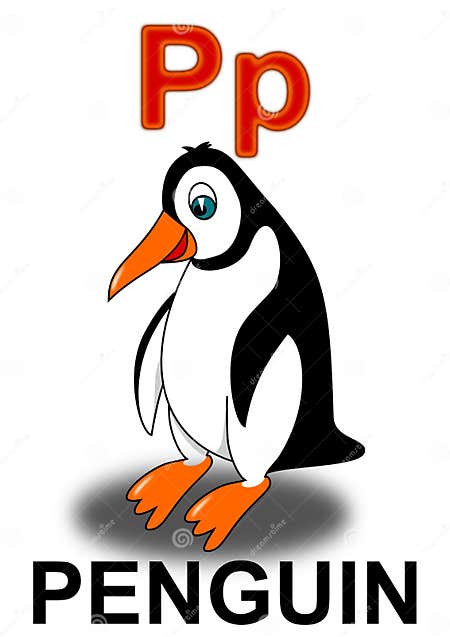Letter P penguin stock illustration. Illustration of decoration - 17820515