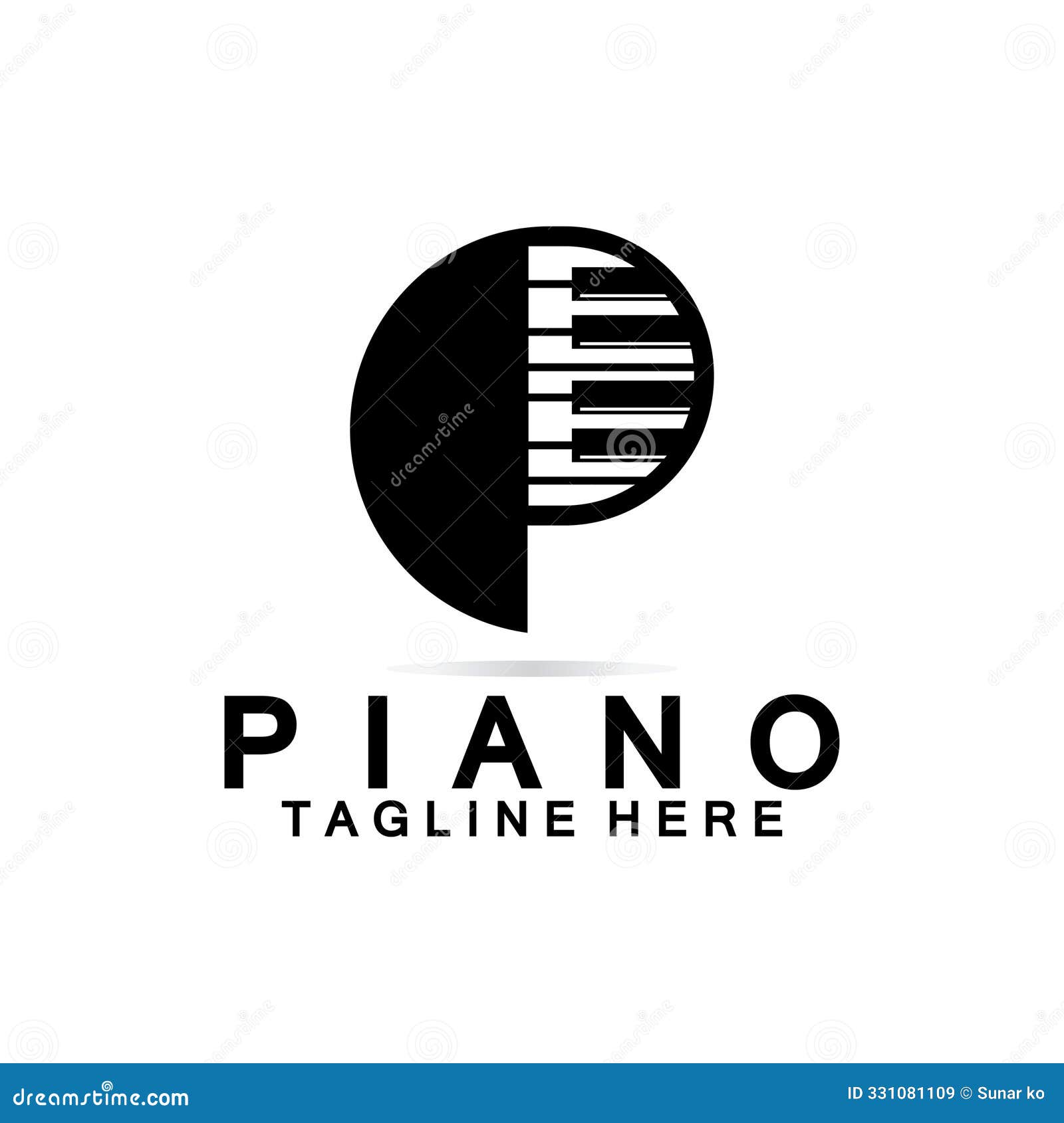 Letter P Piano Logo. Creative Design Letter P Combination with Keyboard ...