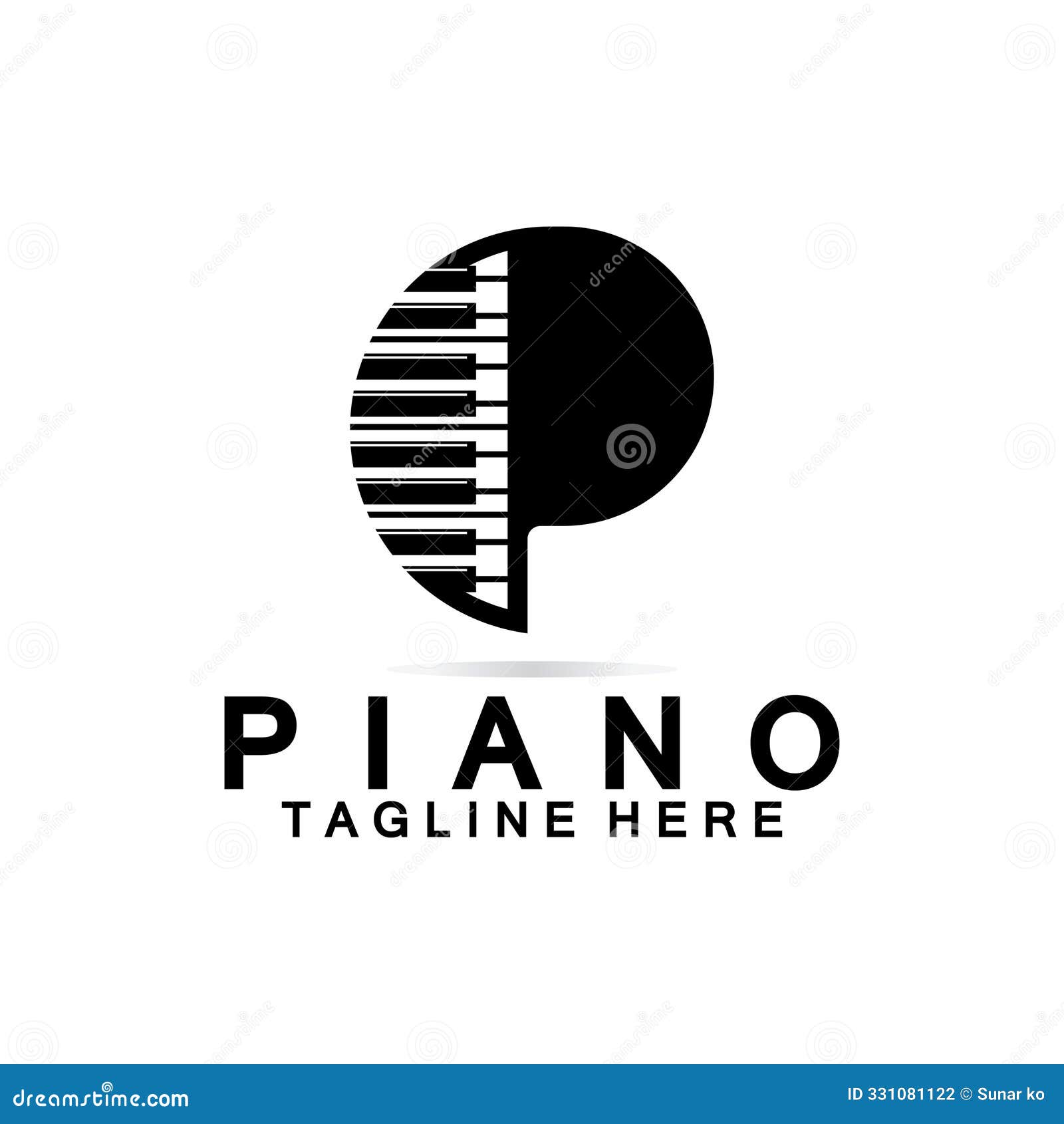 Letter P Piano Logo. Creative Design Letter P Combination with Keyboard ...