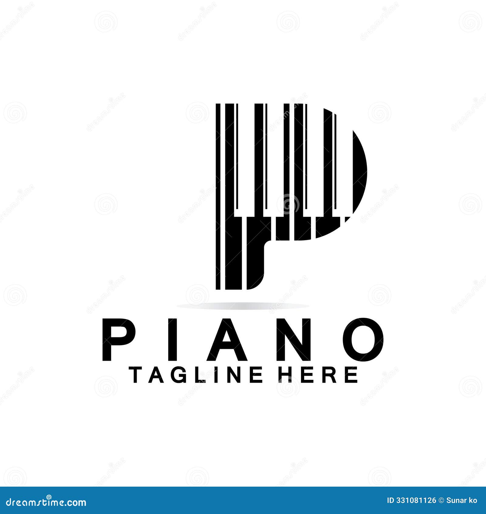 Letter P Piano Logo. Creative Design Letter P Combination with Keyboard ...