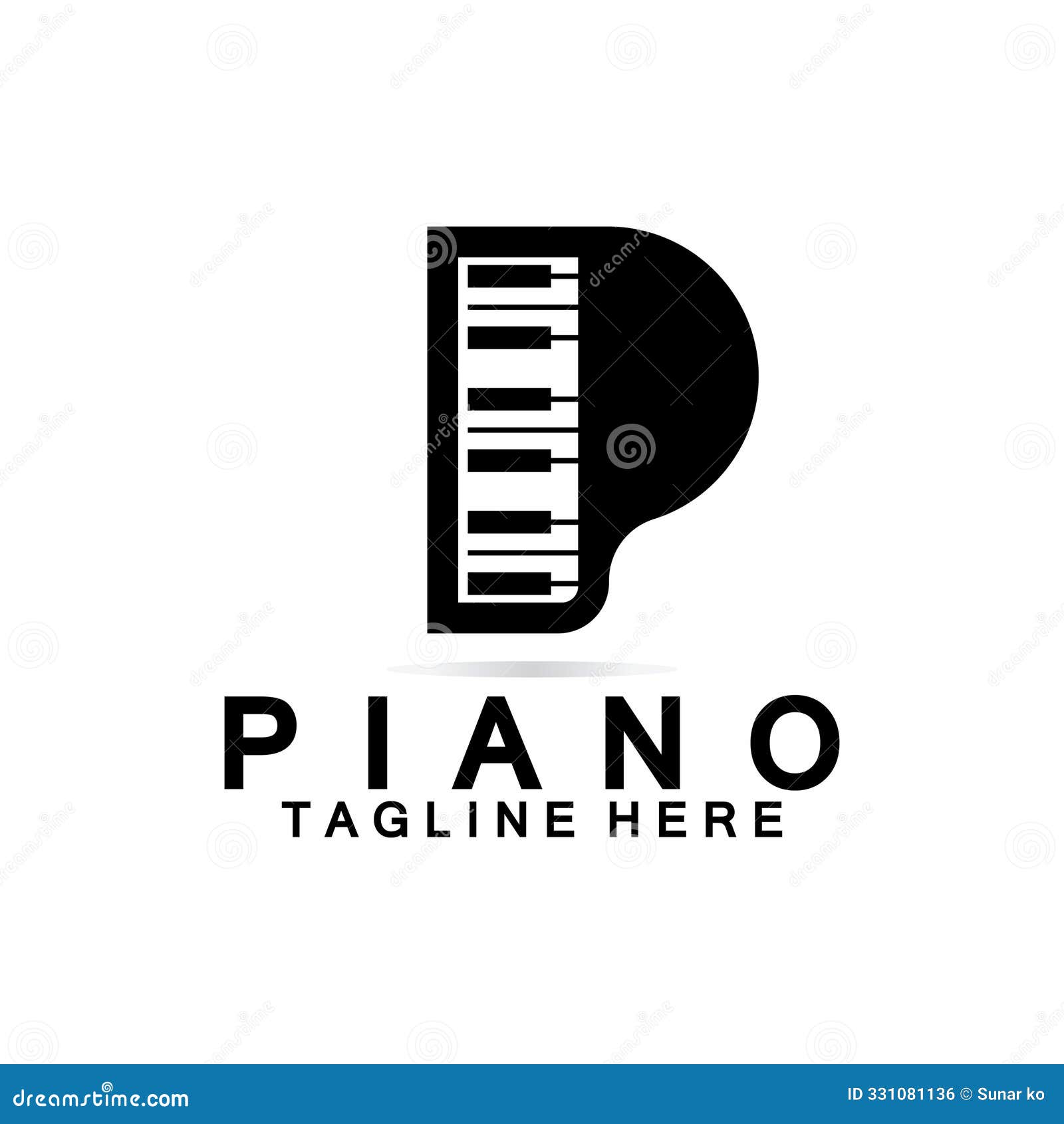 Letter P Piano Logo. Creative Design Letter P Combination with Keyboard ...