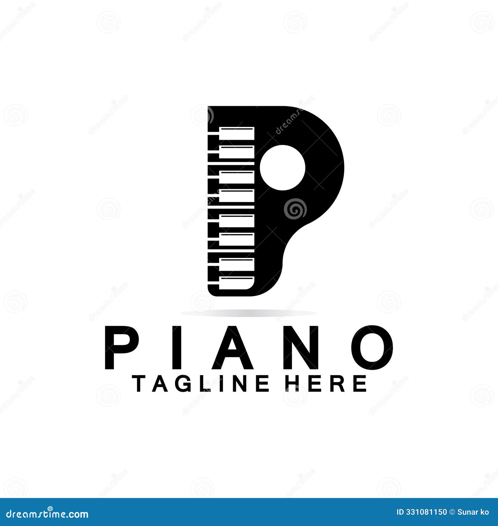 Letter P Piano Logo. Creative Design Letter P Combination with Keyboard ...