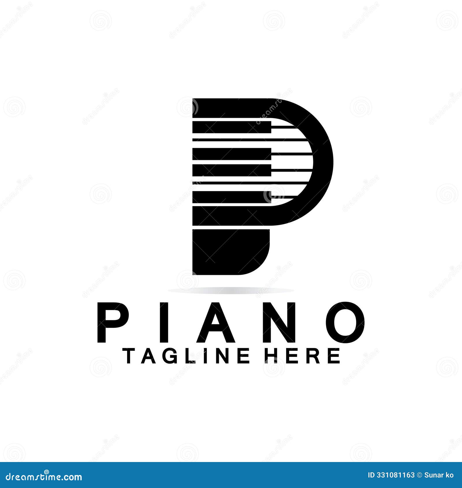Letter P Piano Logo. Creative Design Letter P Combination with Keyboard ...